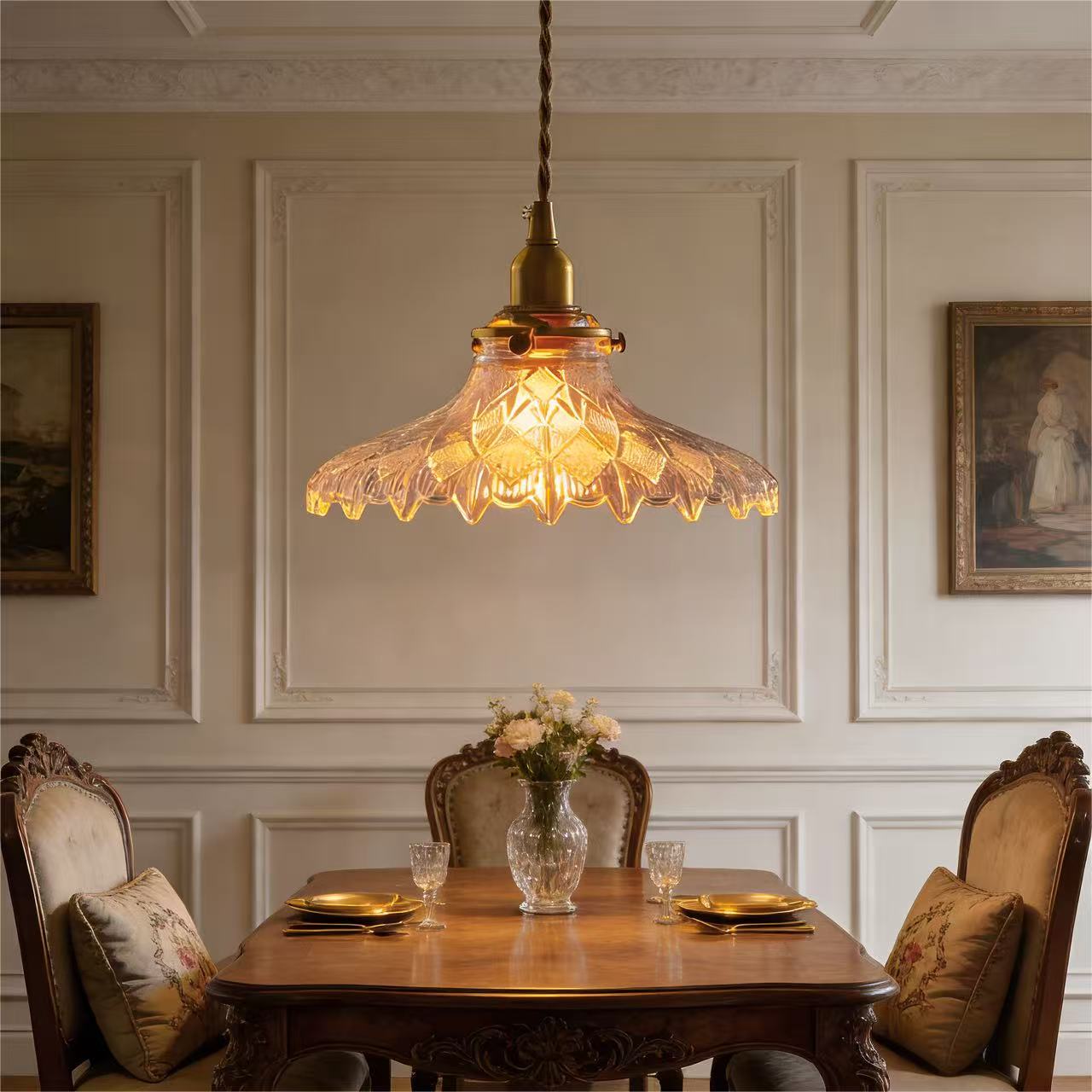 FULEADTURE Lámpara de araña de estilo retro(luz cálida),lámpara de ...