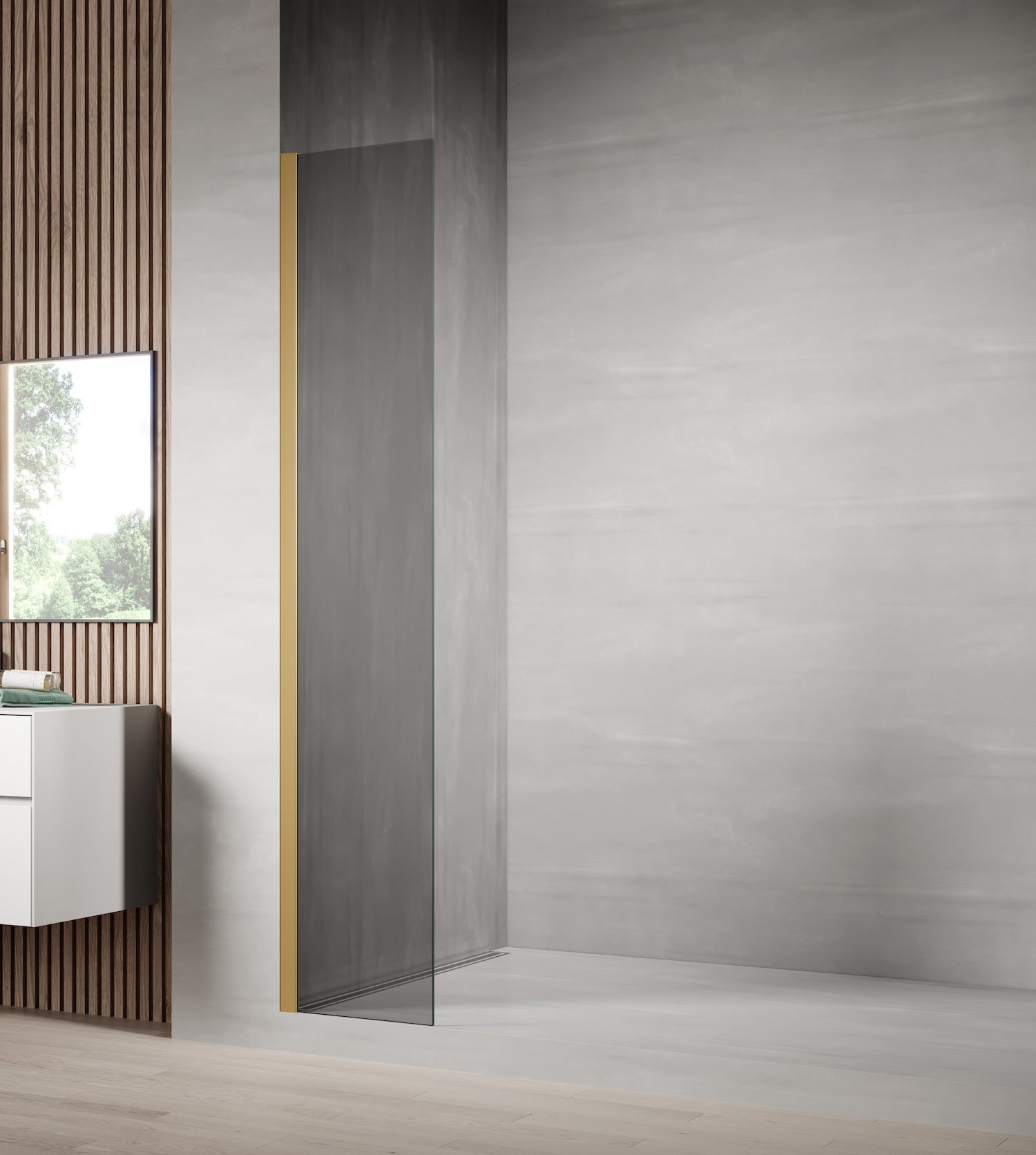 Douche à l’italienne Rizani - 40 x 200 cm - Badplaats - Verre teinté ...