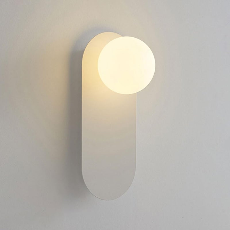 Aplique de pared moderno globo en cristal blanco, pantalla esférica G9 ...