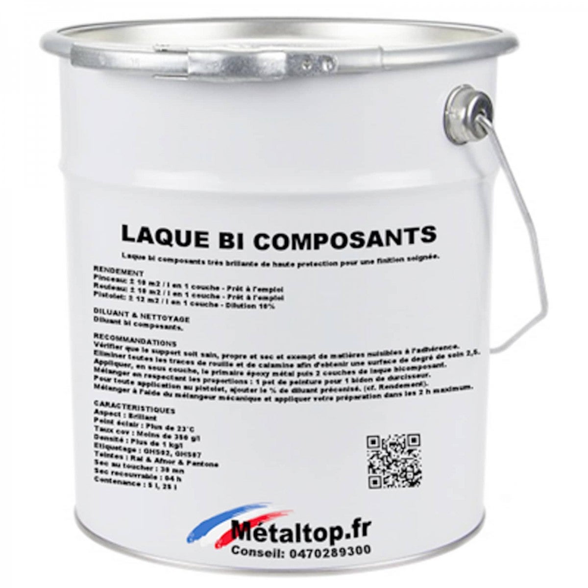 Laque Bi Composants - Metaltop - Rouge framboise - RAL 3027 - Pot 15L ...