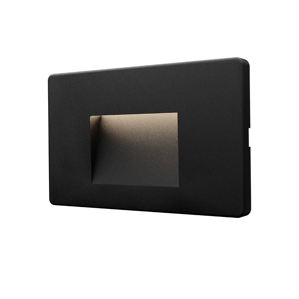 Spot LED mural VEKTAB4 carré noir 3W 3000K IP65 | Leroy Merlin