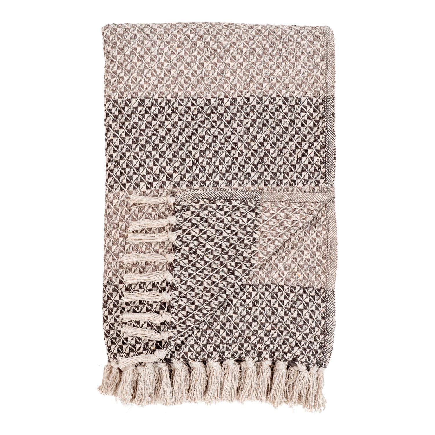 Plaid marron et beige 130 x 180 cm - House Nordic | Leroy Merlin