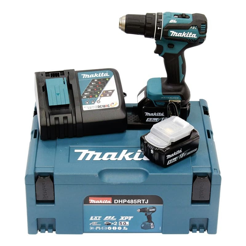 Perceuse à percussion 18V LXT (2x5.0 Ah) en MAKPAC - MAKITA DHP485RTJ | Leroy Merlin