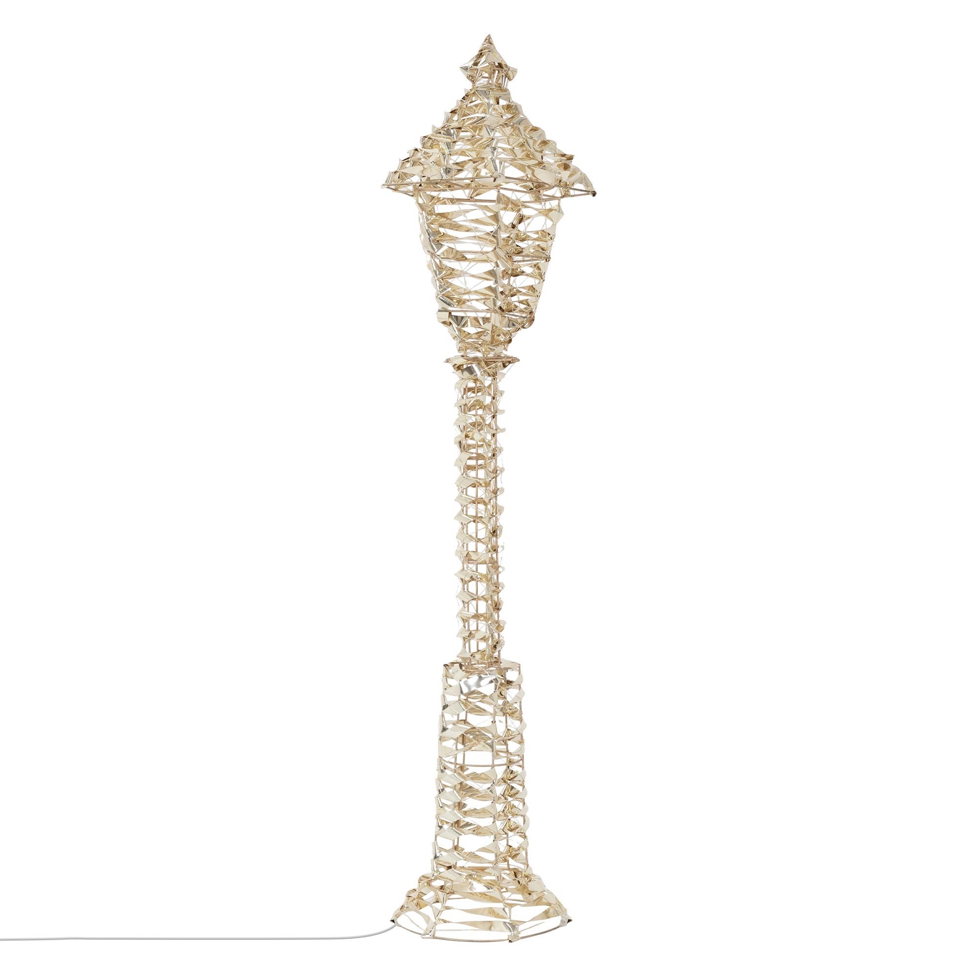 ECD Germany Lampion swiateczny LED 90 cm w kolorze antycznego zlota z oswietleniem LED, 300 ...