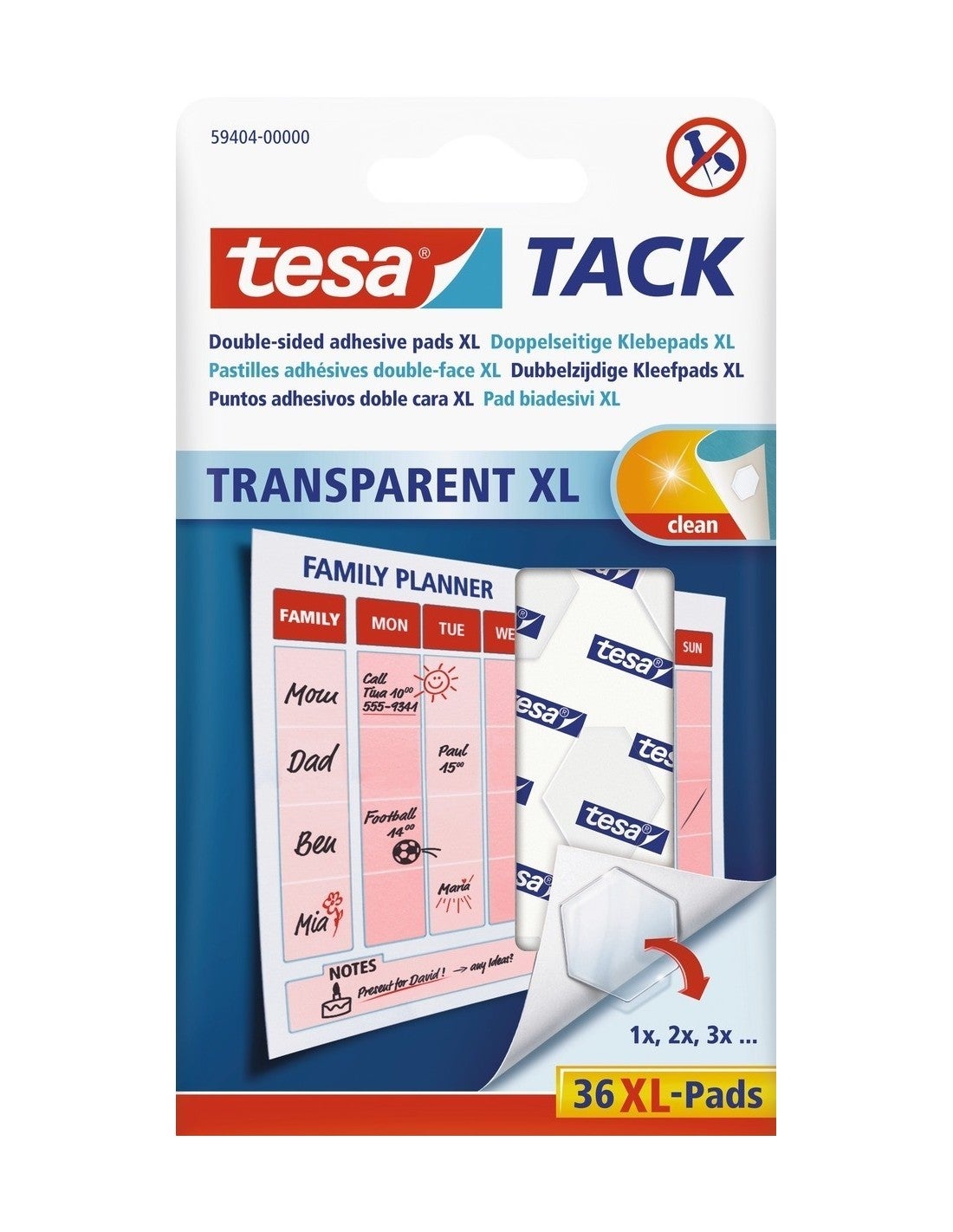 Pastille adhésive double face transparente xl 36 | Leroy Merlin