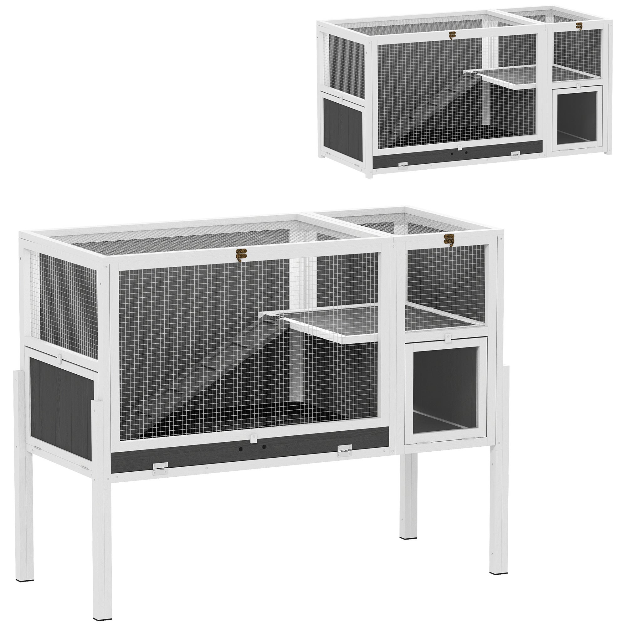 Cage surélevée d'intérieur pour lapins et hamsters, avec plateau ...
