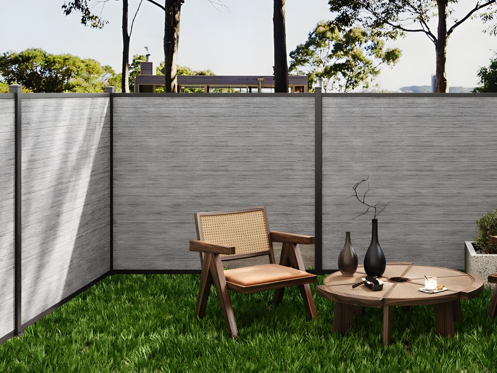 Valla para clavar en el suelo Alt.181 cm - kit 7 láminas composite + 2 ...