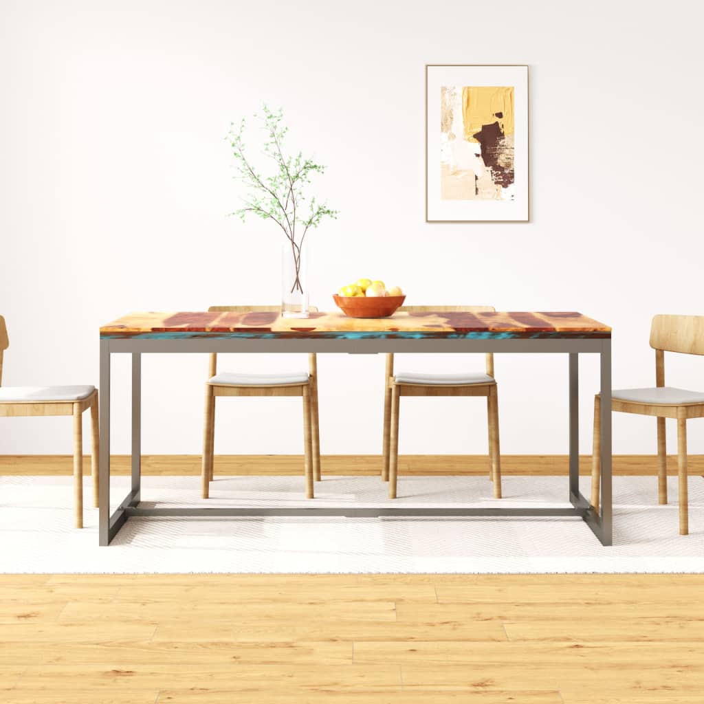 Mesa de jantar madeira de sheesham macica e aco 180 cm