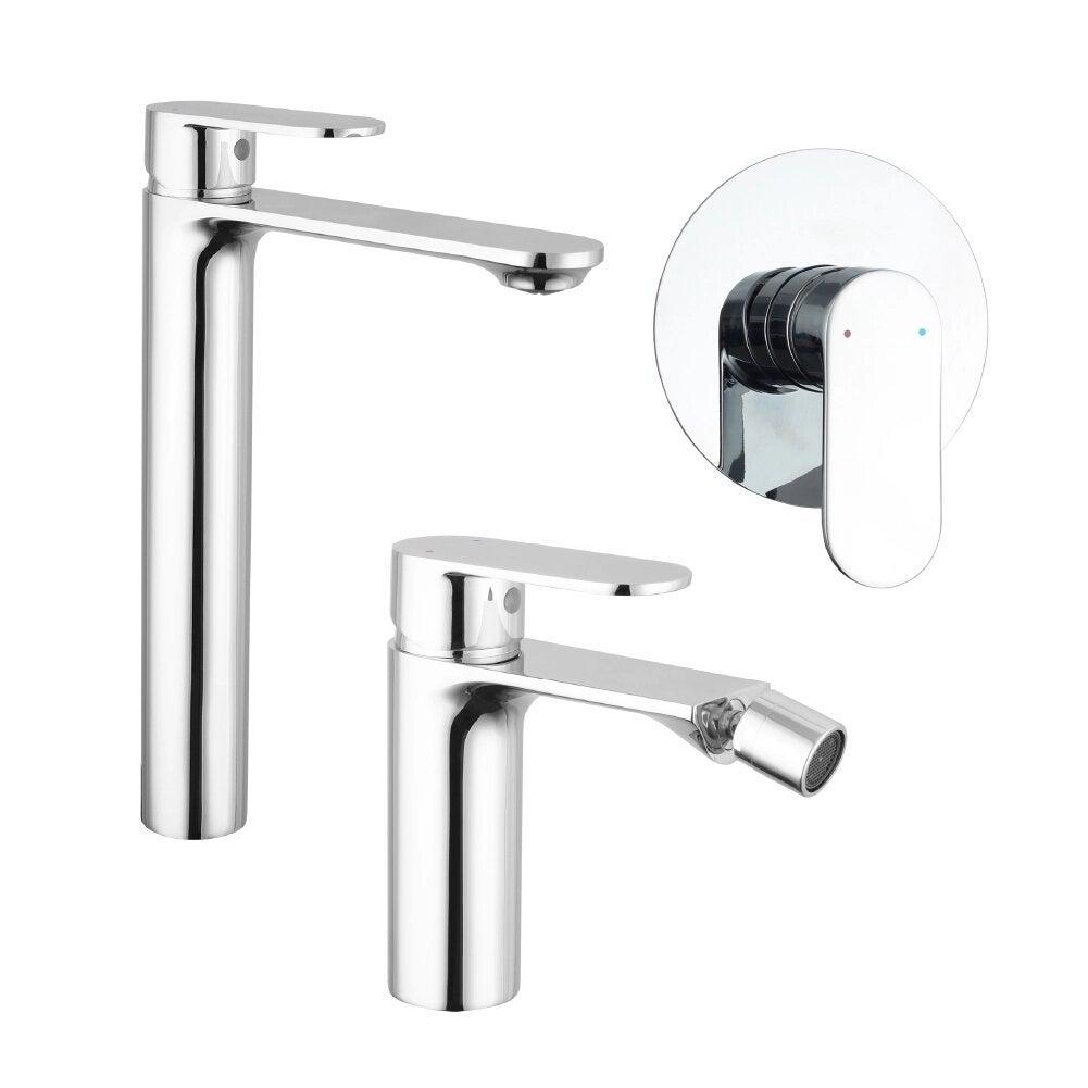Set miscelatori: lavabo alto bidet senza scarico e incasso doccia ...