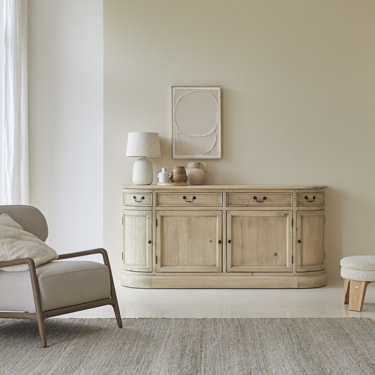 Tikamoon Credenza in pino da 180 cm Celeste | Leroy Merlin