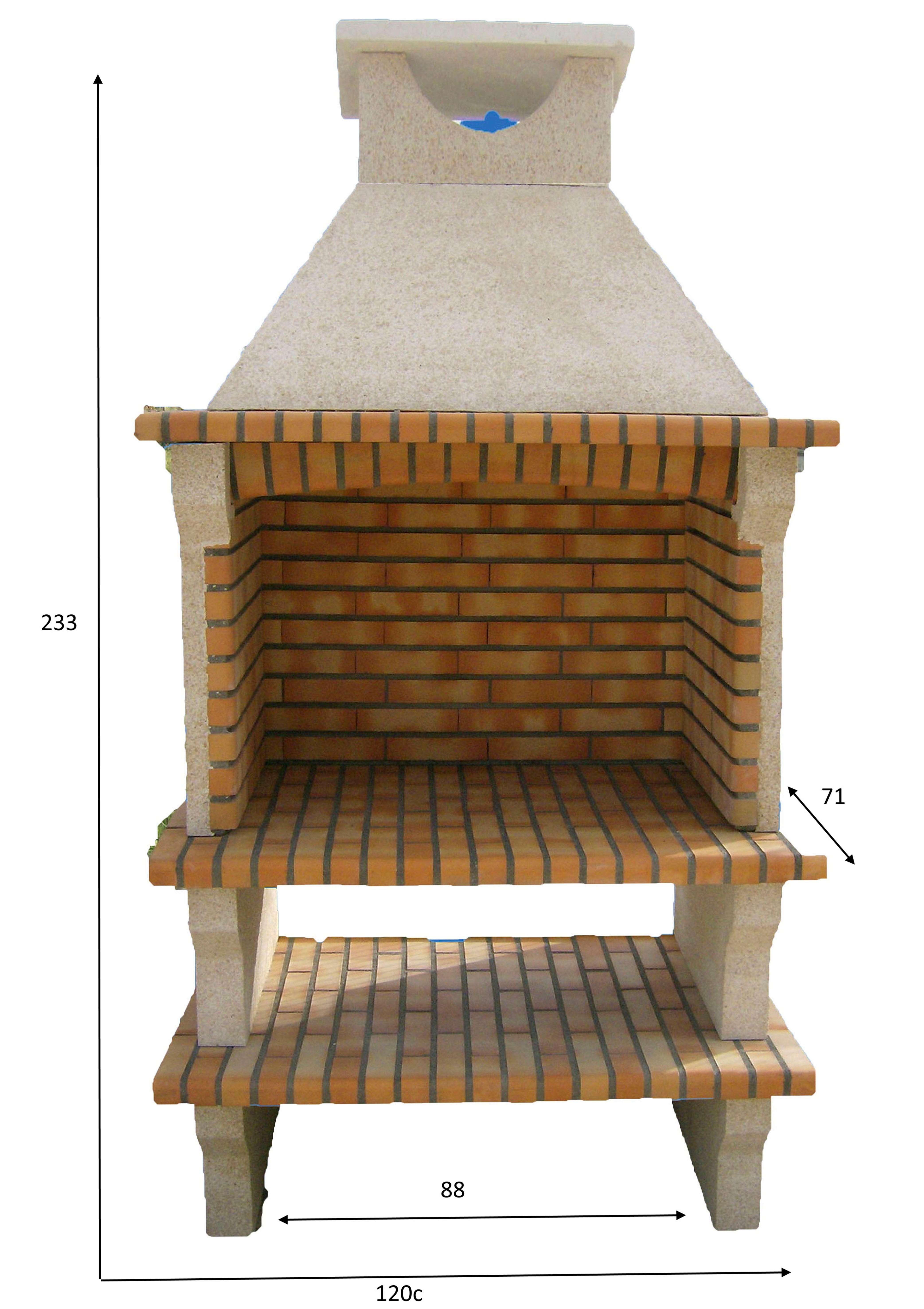 Barbacoa Meditterraneo RF032 Medidas 233x120x70cm Kg785 | Leroy Merlin
