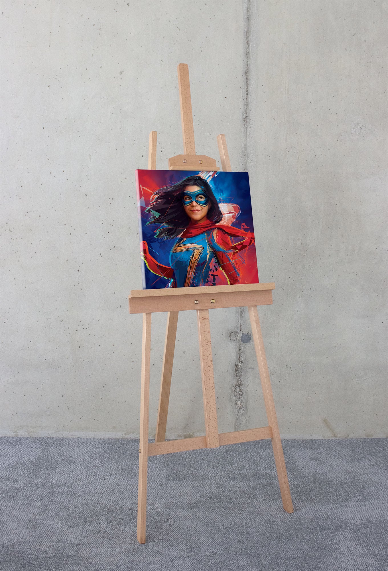 Toile imprimée sur cadre de Komar - Miss Marvel - Taille: 40 x 40 cm ...