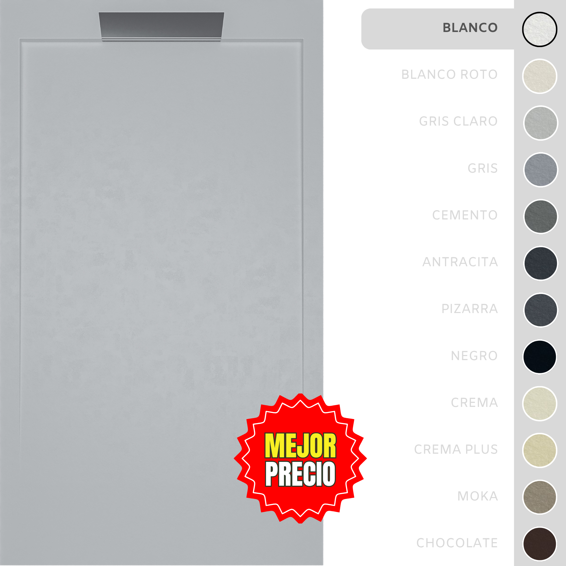 SOULBATH Plato de Ducha Extraplano Antideslizante – Resina Gel Coat ...