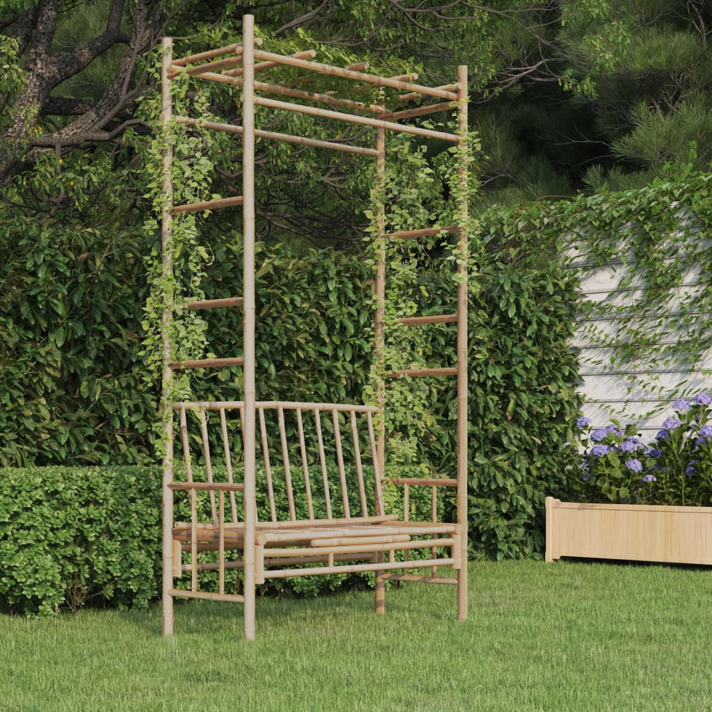 Banc de jardin avec pergola 116 cm Bambou | Leroy Merlin