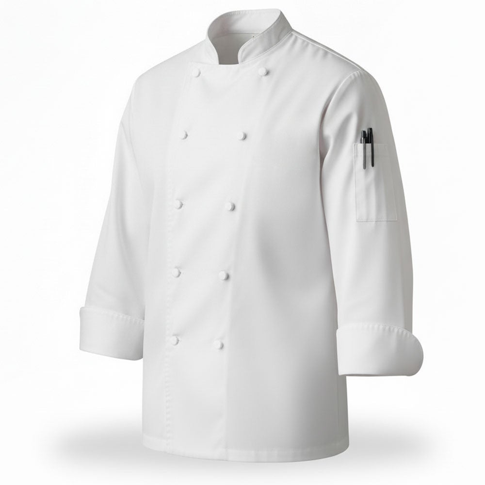 Veste de cuisine mixte blanc manche longue tenue de cuisinier ...