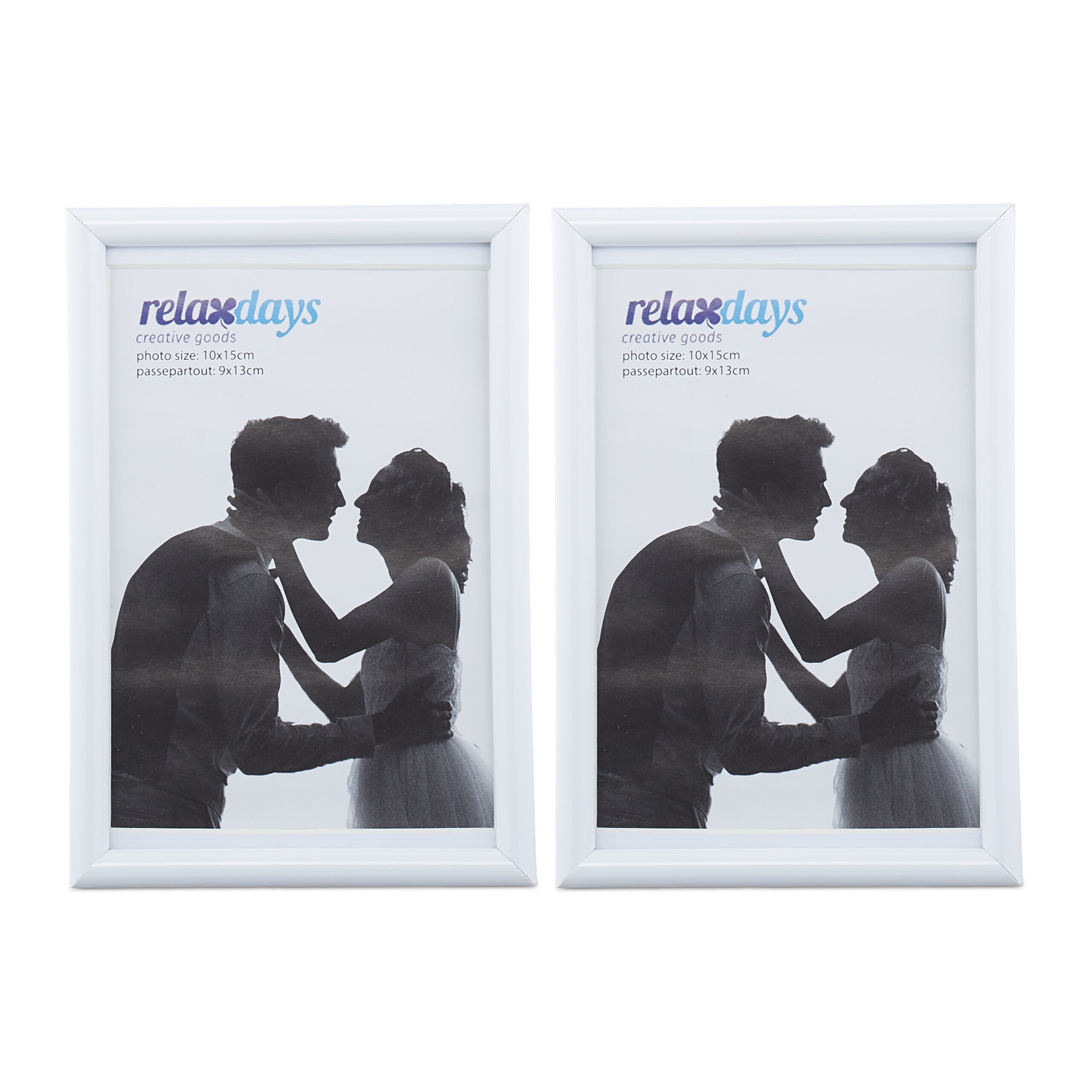 Relaxdays Cadres photo, lot de 2, 10x15 cm, passe-partout 9x13 cm ...