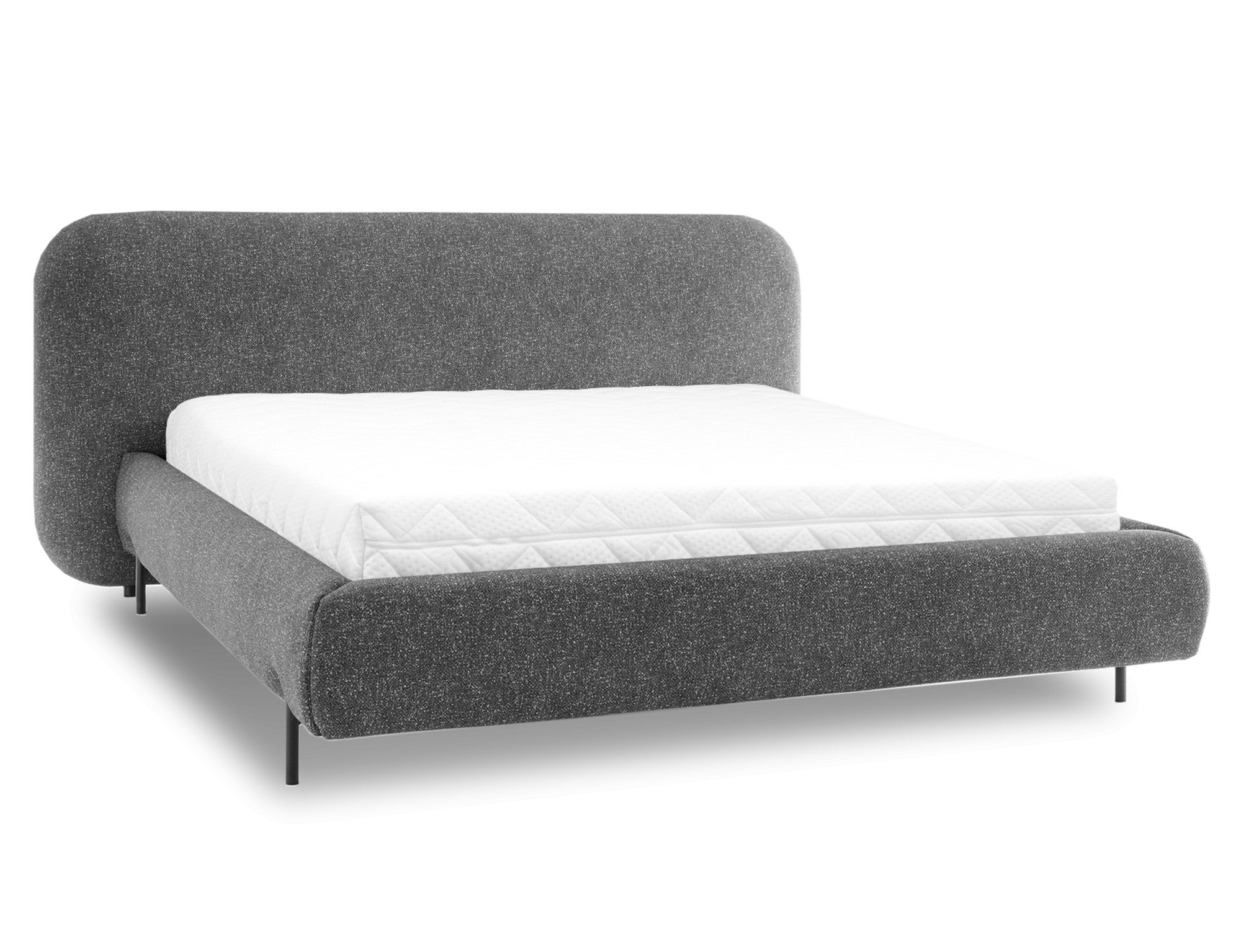 Lit coffre Booby prestige – Velours moderne et rangement optimisé-Gris ...