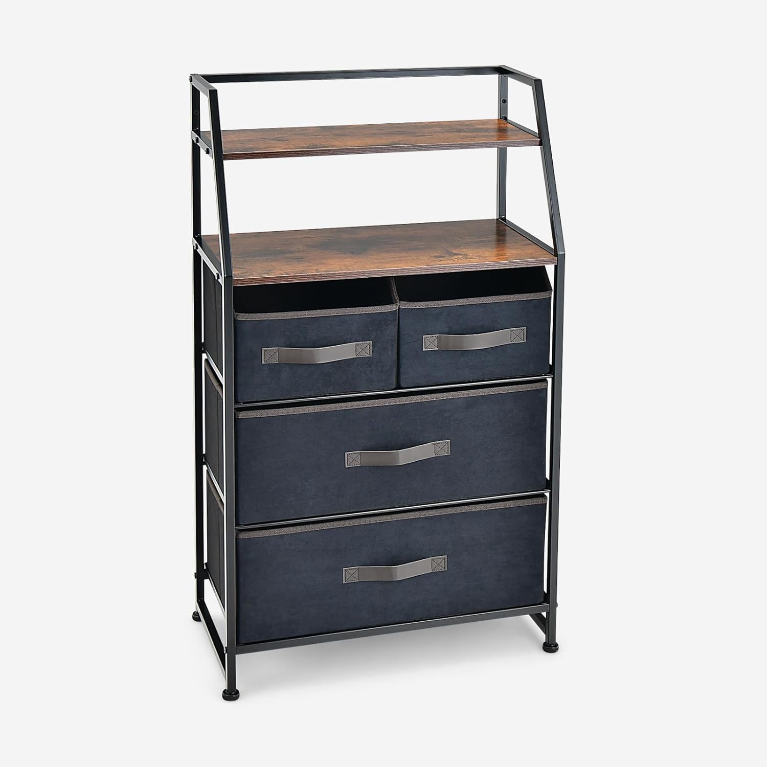 Commode de Rangement à 4 Tiroirs, Tour de Rangement en Tissu avec 2 ...