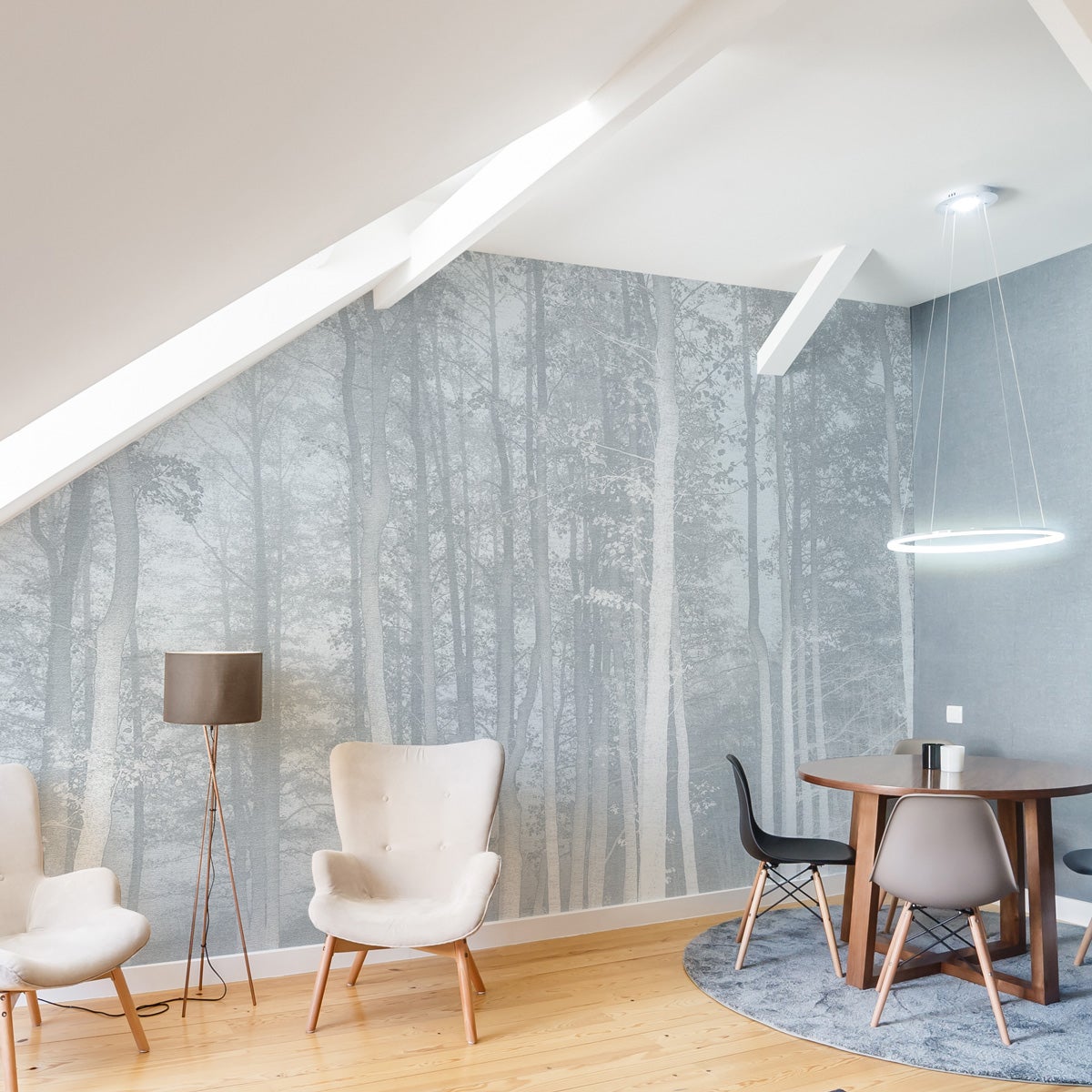 Papel pintado panorámico del Bosque Encantado, Azul 425 x 250cm | Leroy ...