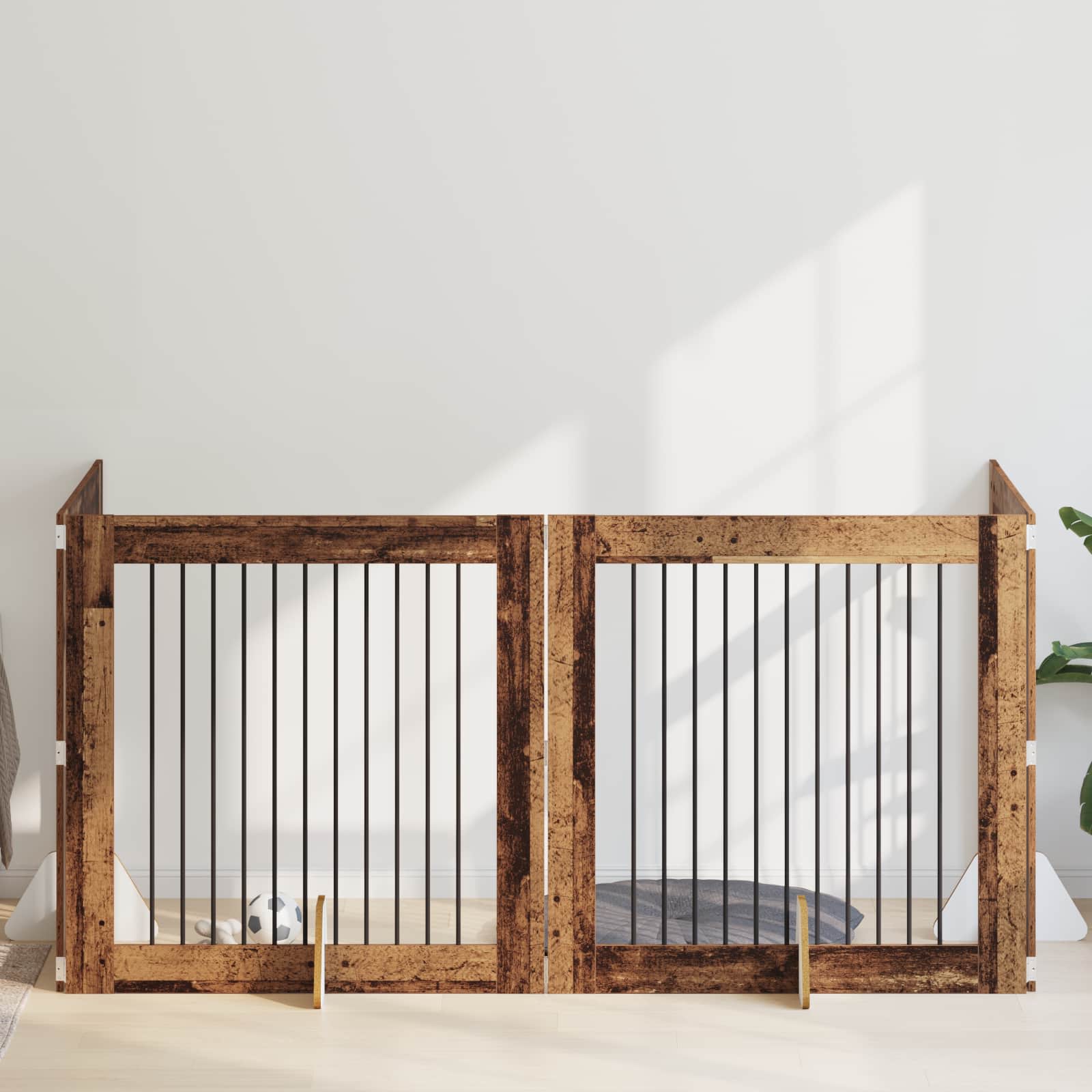 Puerta de perro con soportes 4 pcs Madera envejecida | Leroy Merlin