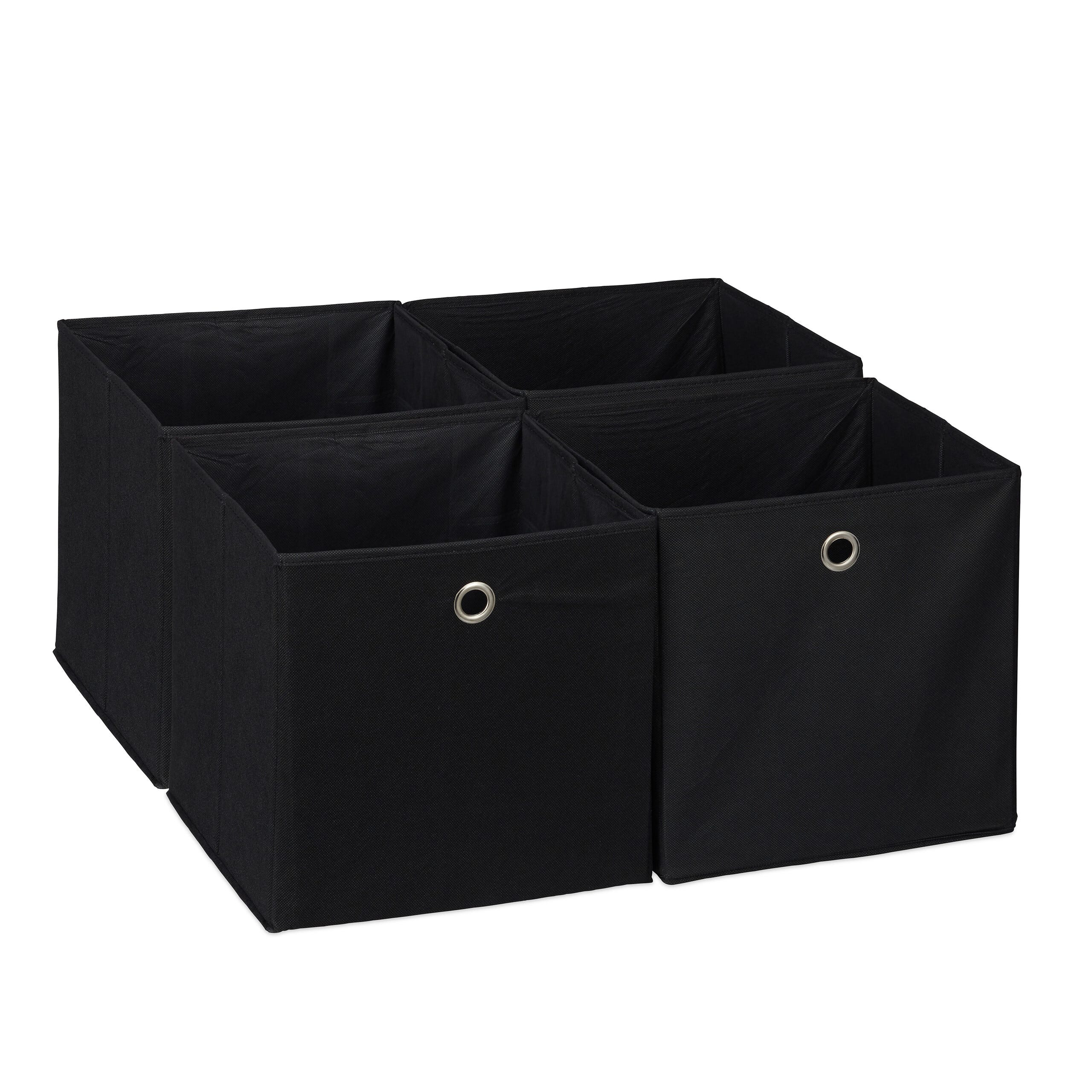 Relaxdays Cajas Almacenaje Para Estantería En Set De 4 Cajones Plegables 30 X 30 X 30 Cm Asa