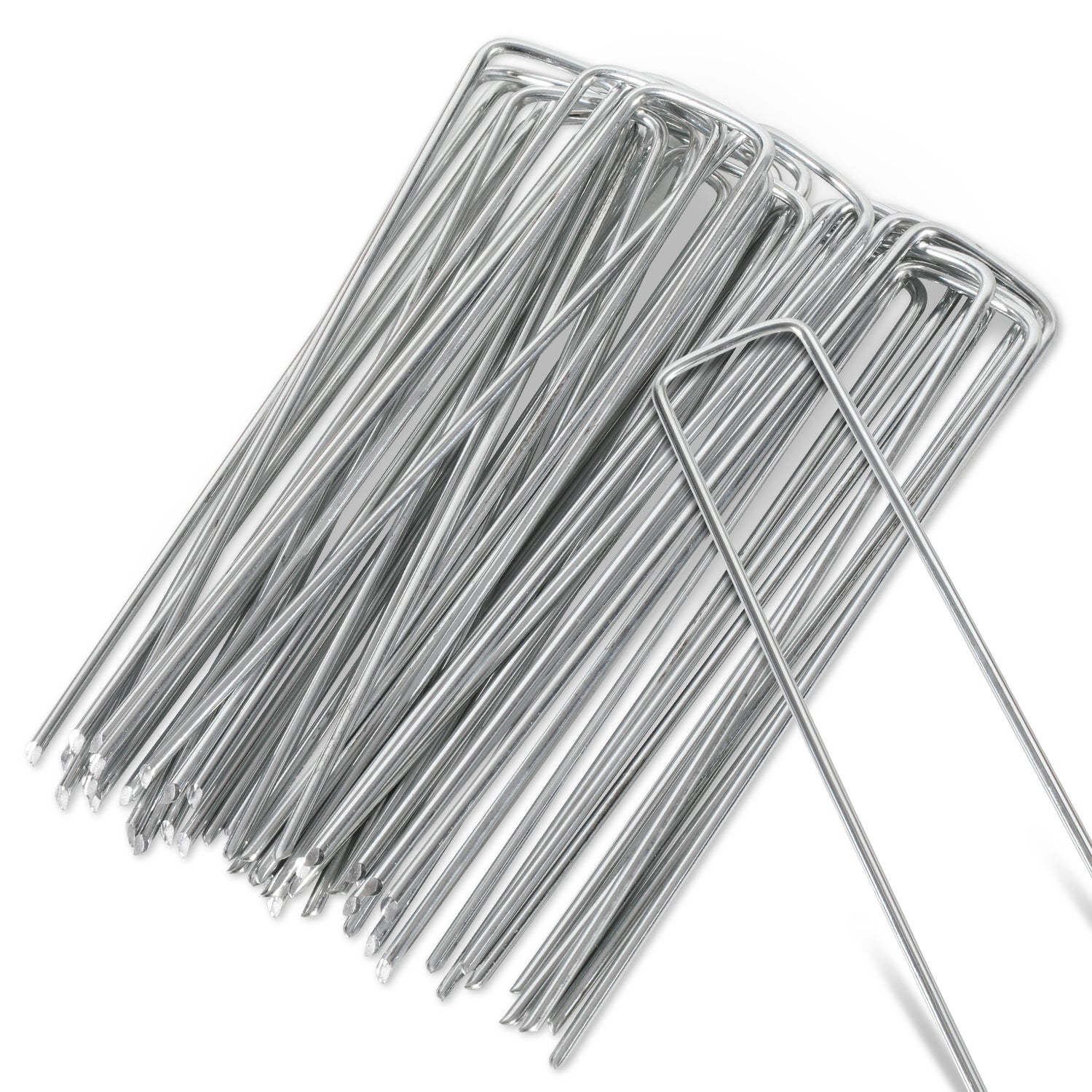 Lot de 50 piquets en acier galvanisé, 150 mm de long, pour fixer les ...