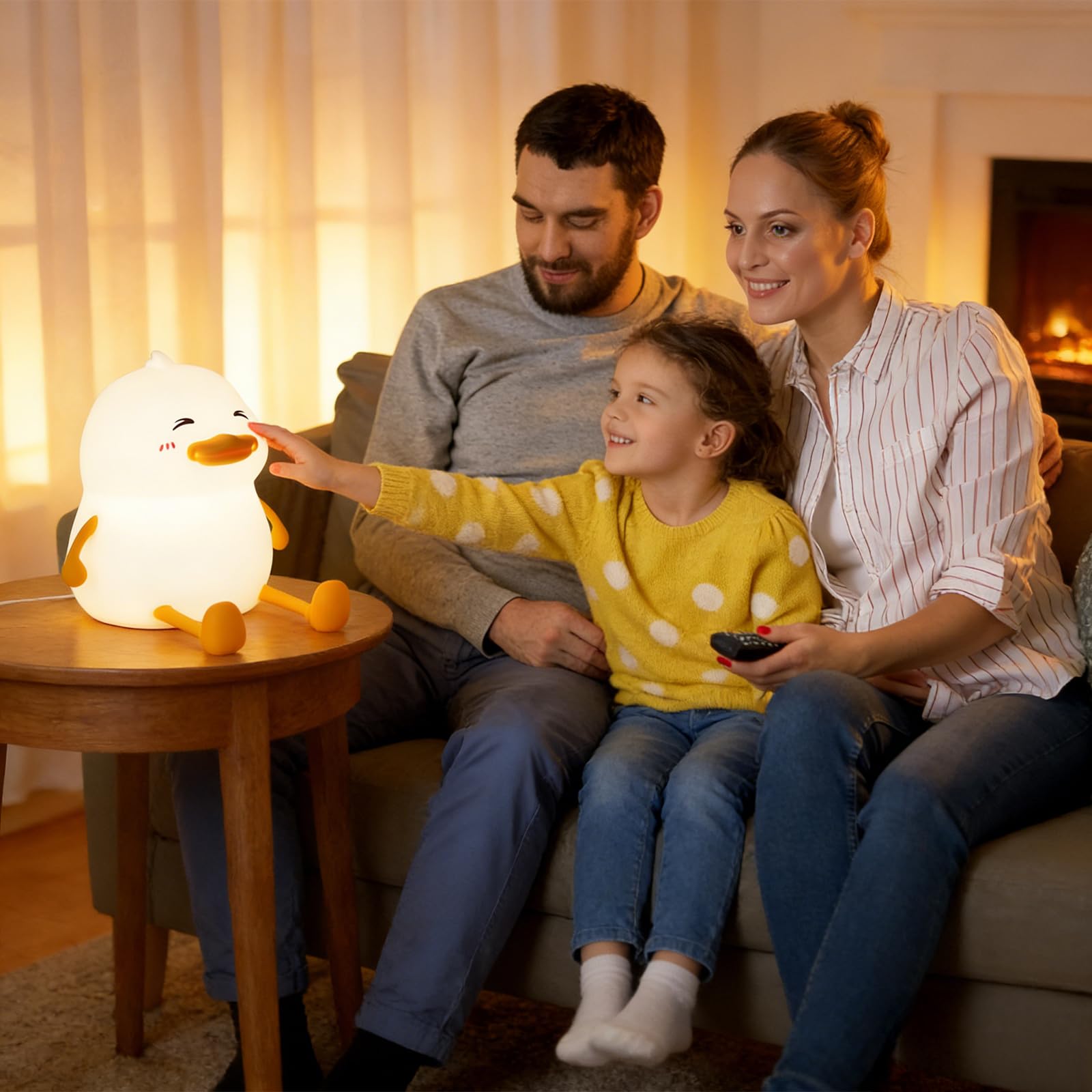 Lámpara de Noche Silicone Patito,Luz LED Regulable con Temporizador ...