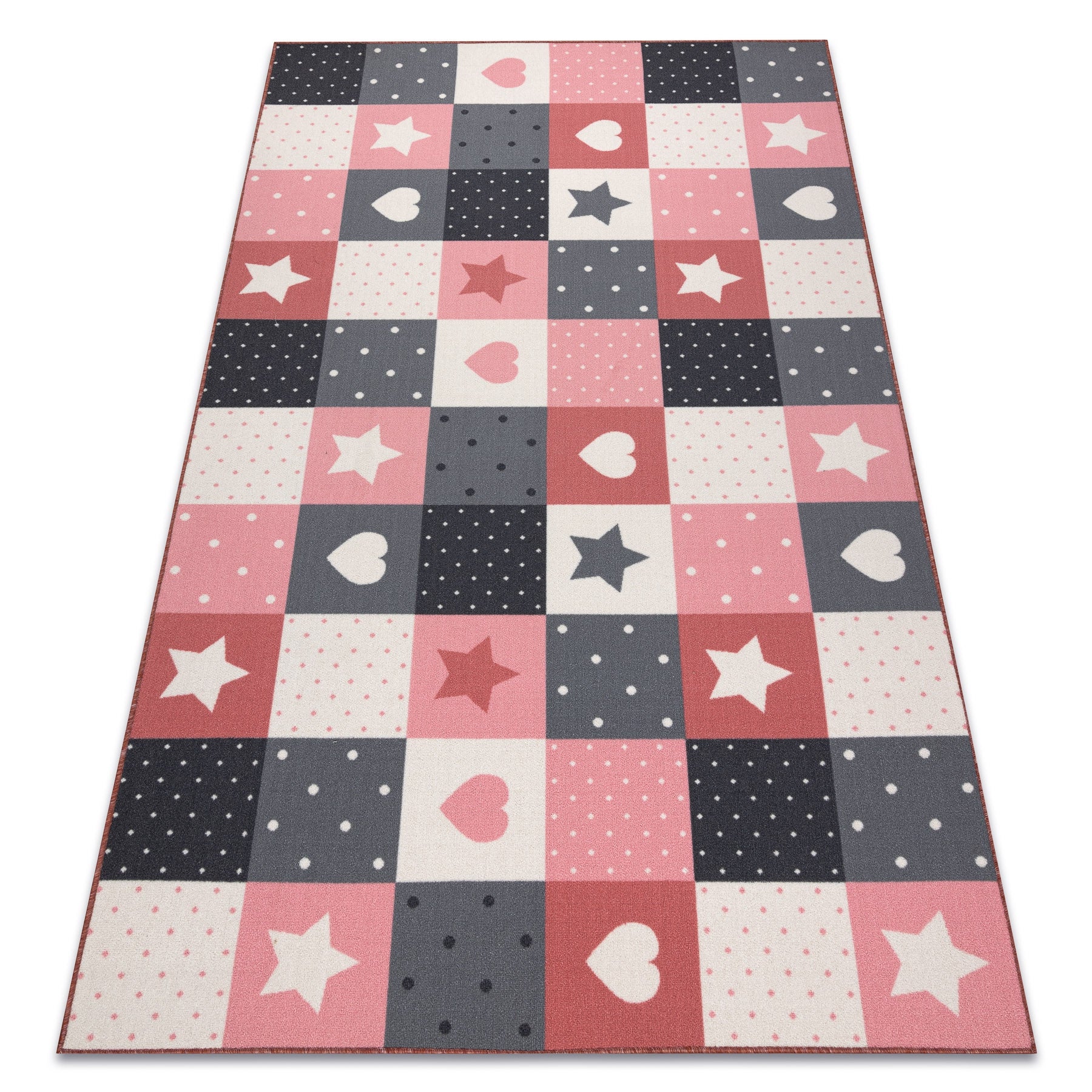 Tapis pour enfants STARS étoiles rose / gris 300x300 cm | Leroy Merlin