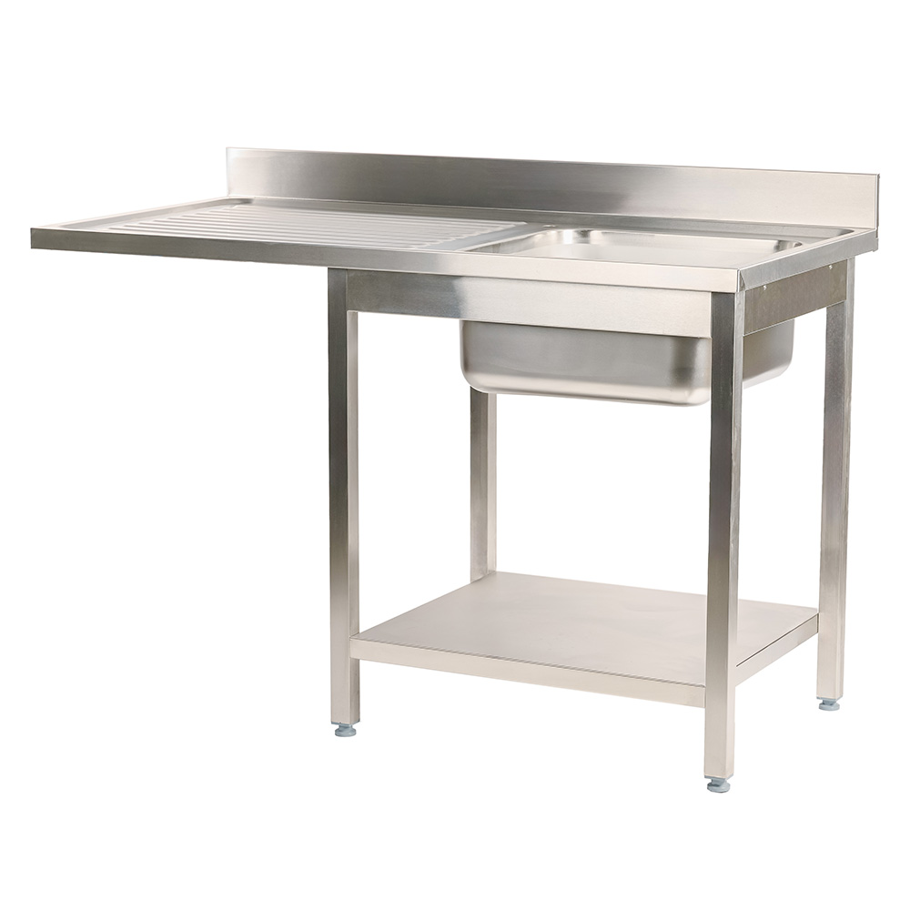 Romux® Évier en Acier Inoxydable pour Lave-Vaisselle avec 1 Cuve et Égouttoir à Gauche ...