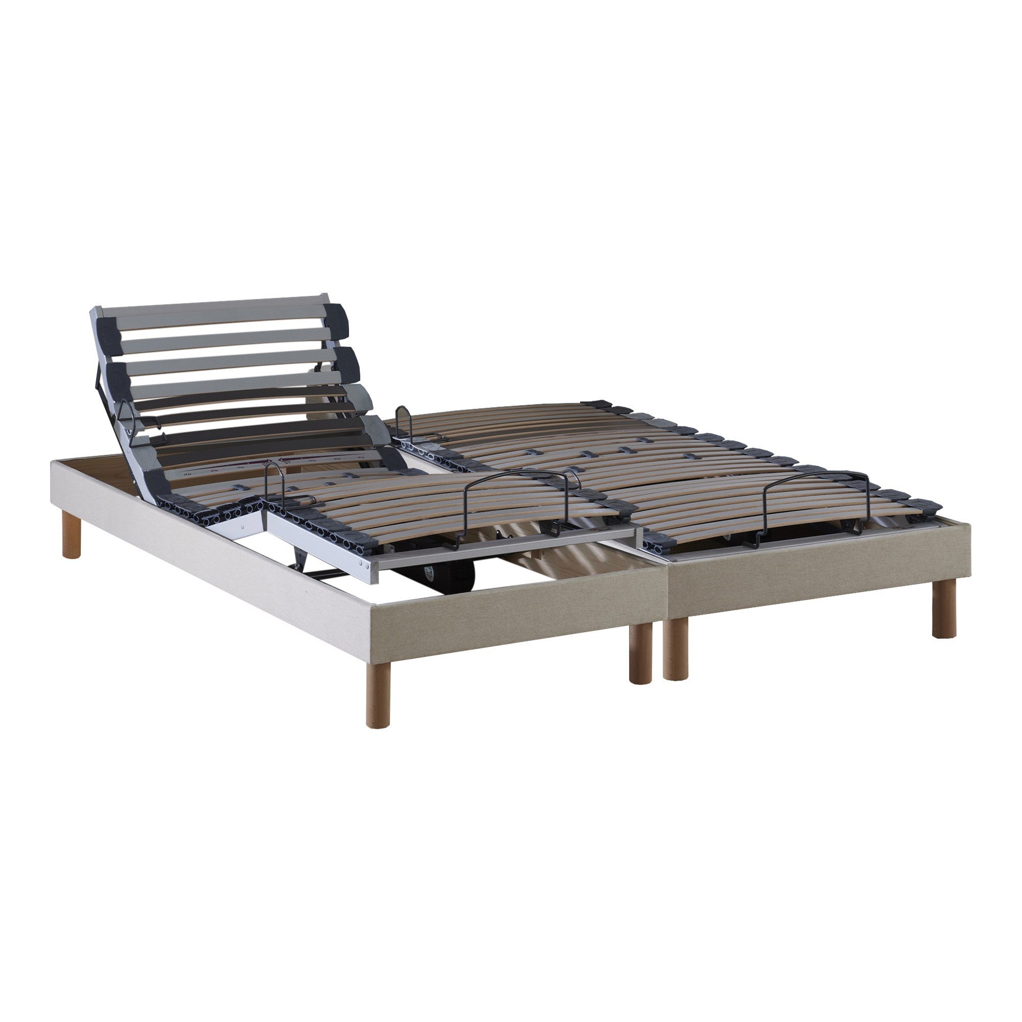 Lot 2 sommiers électriques relaxation lisse 2x90x200 | Leroy Merlin