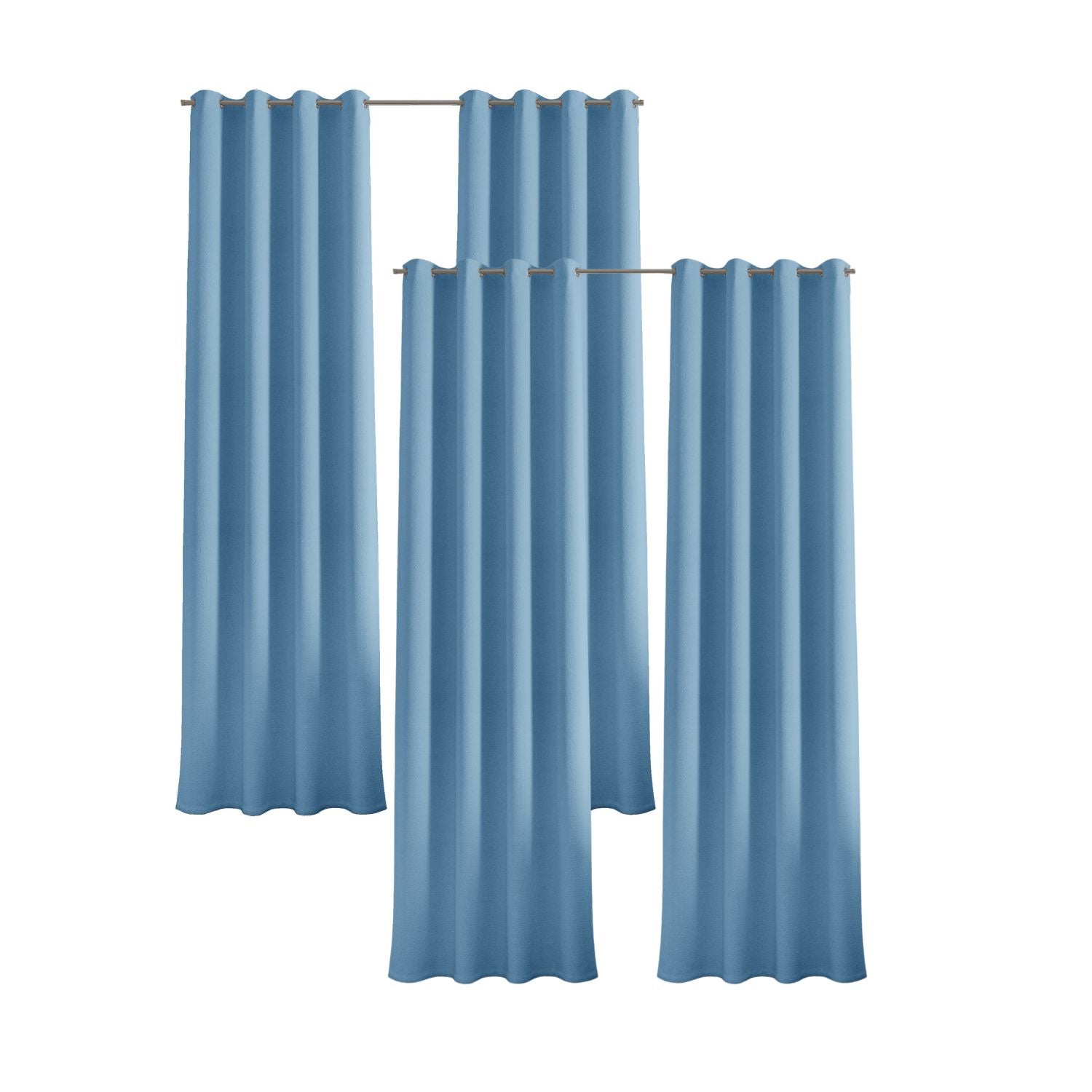 Pack 2 Cortinas Confeccionadas Loneta Azul 140x260cm Donegal ...