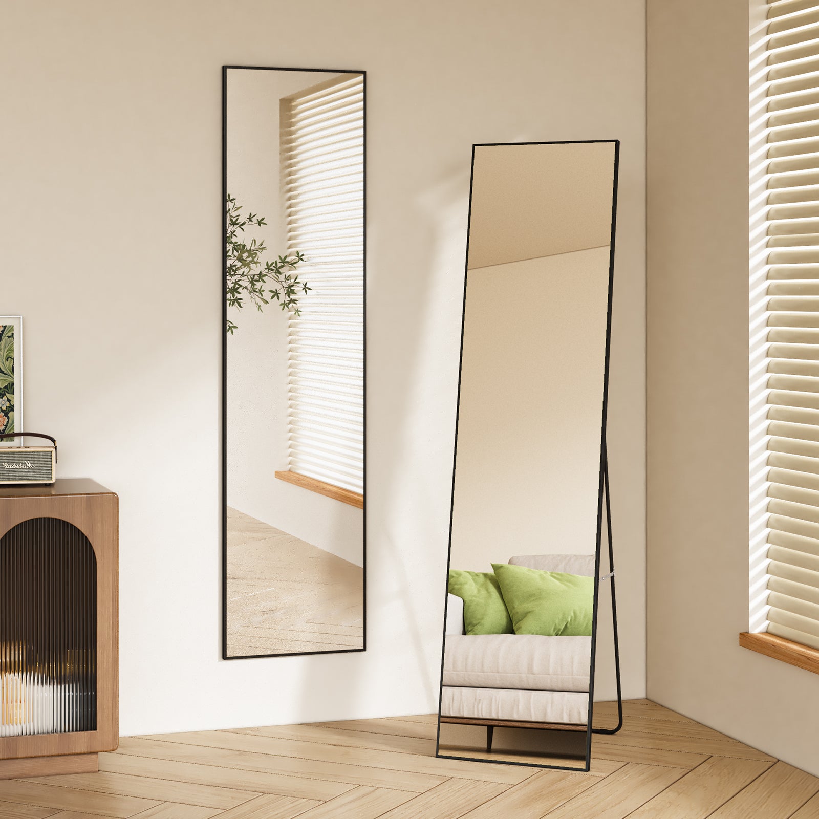 Miroir sur pied 160 x 40 cm, miroir pleine longueur avec cadre ...