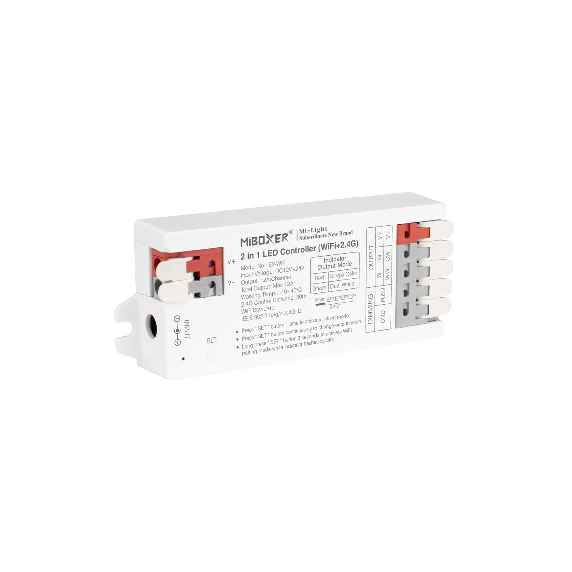 Contrôleur Ruban LED 2 en 1 - Monochrome - CCT - 12/24V DC - 2.4GHz ...