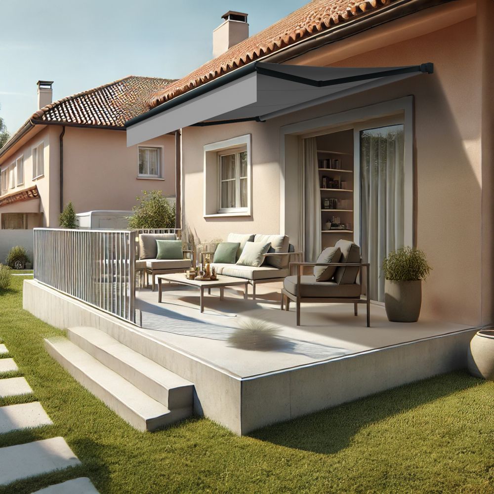 SANDUR - Loggia avec lambrequin (Manuelle - Gris clair - Gris ...