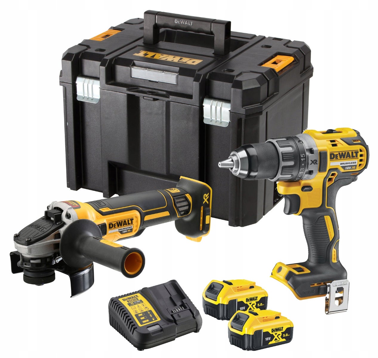 Pack 2 outils 18V XR (DCD791 + DCG405) + 2 batteries 5Ah + chargeur ...