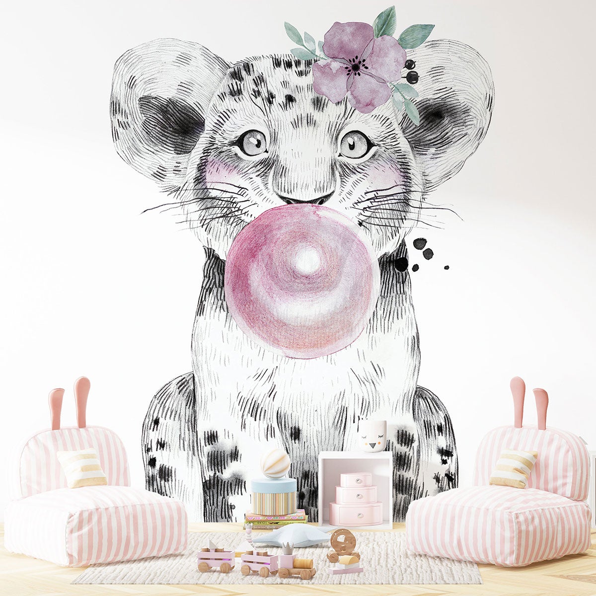 Papier peint panoramique Enfants - Lion Chewing-Gum 3617680690123 ...