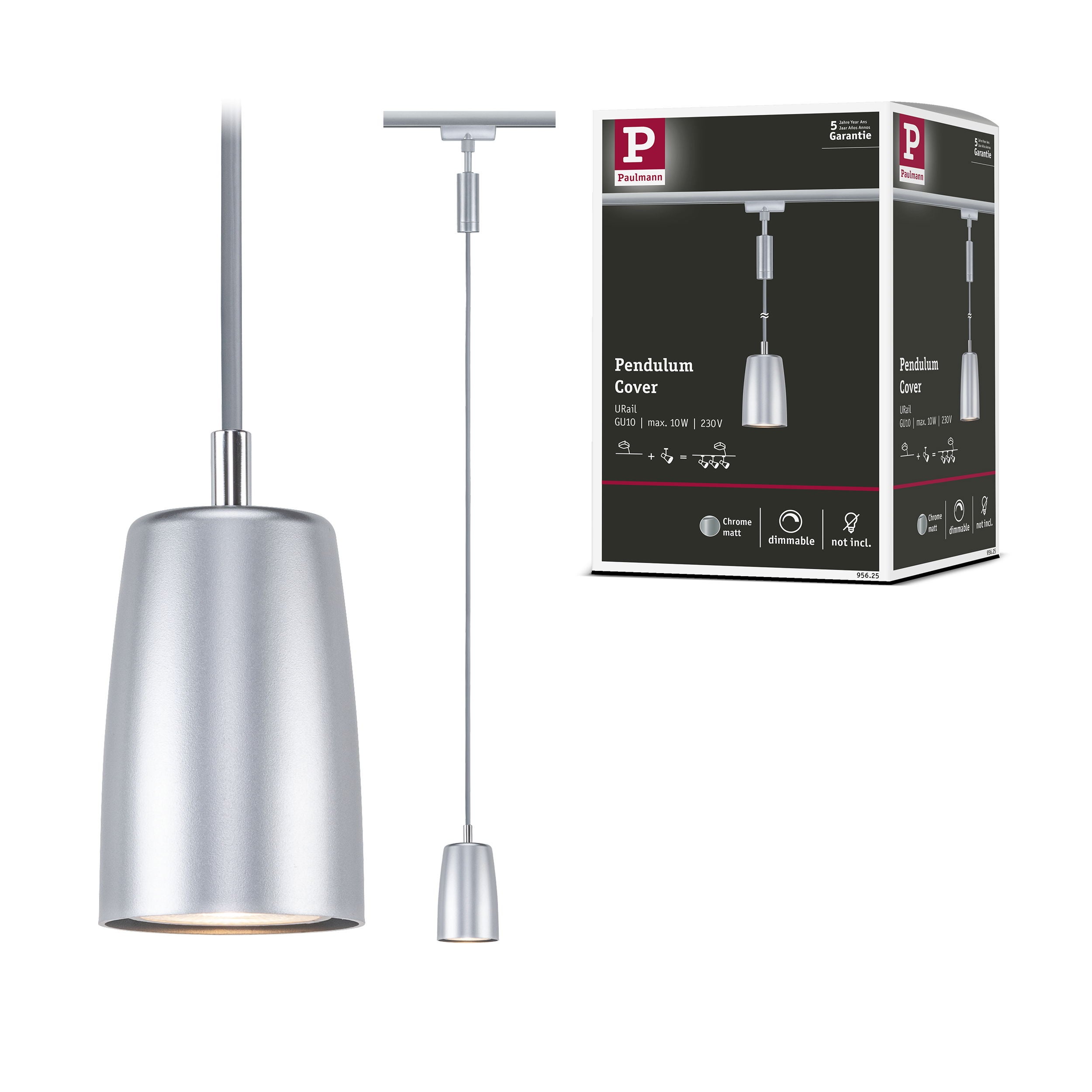 URail Suspension Cover GU10 max. 10W gradable 230V Chrome mat | Leroy ...