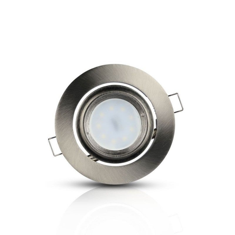 Support de spot LED encastré GU10 et GU5.3 (MR16) rond, couleur nickel ...