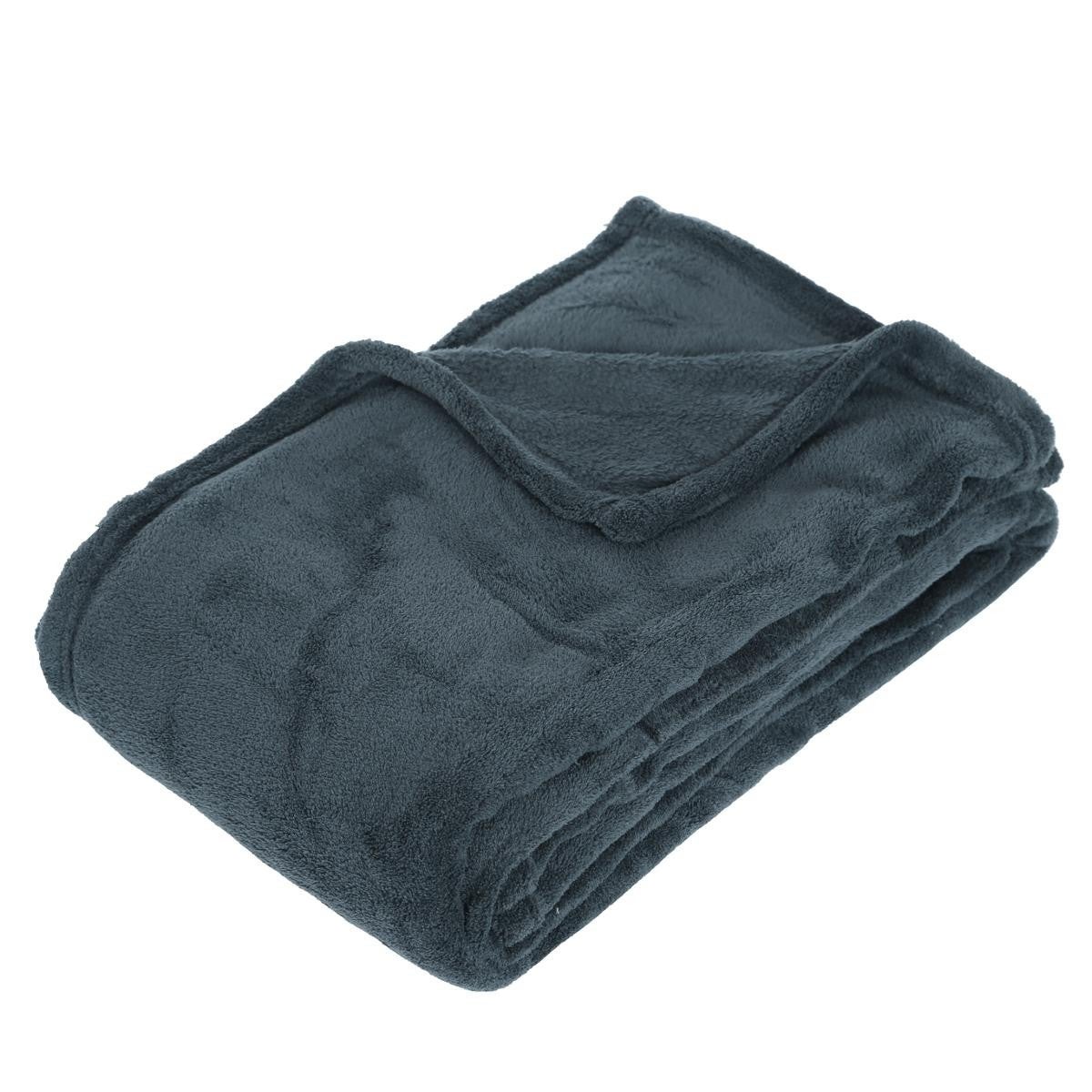 Plaid "Microfibre" 130x180cm Orage | Leroy Merlin