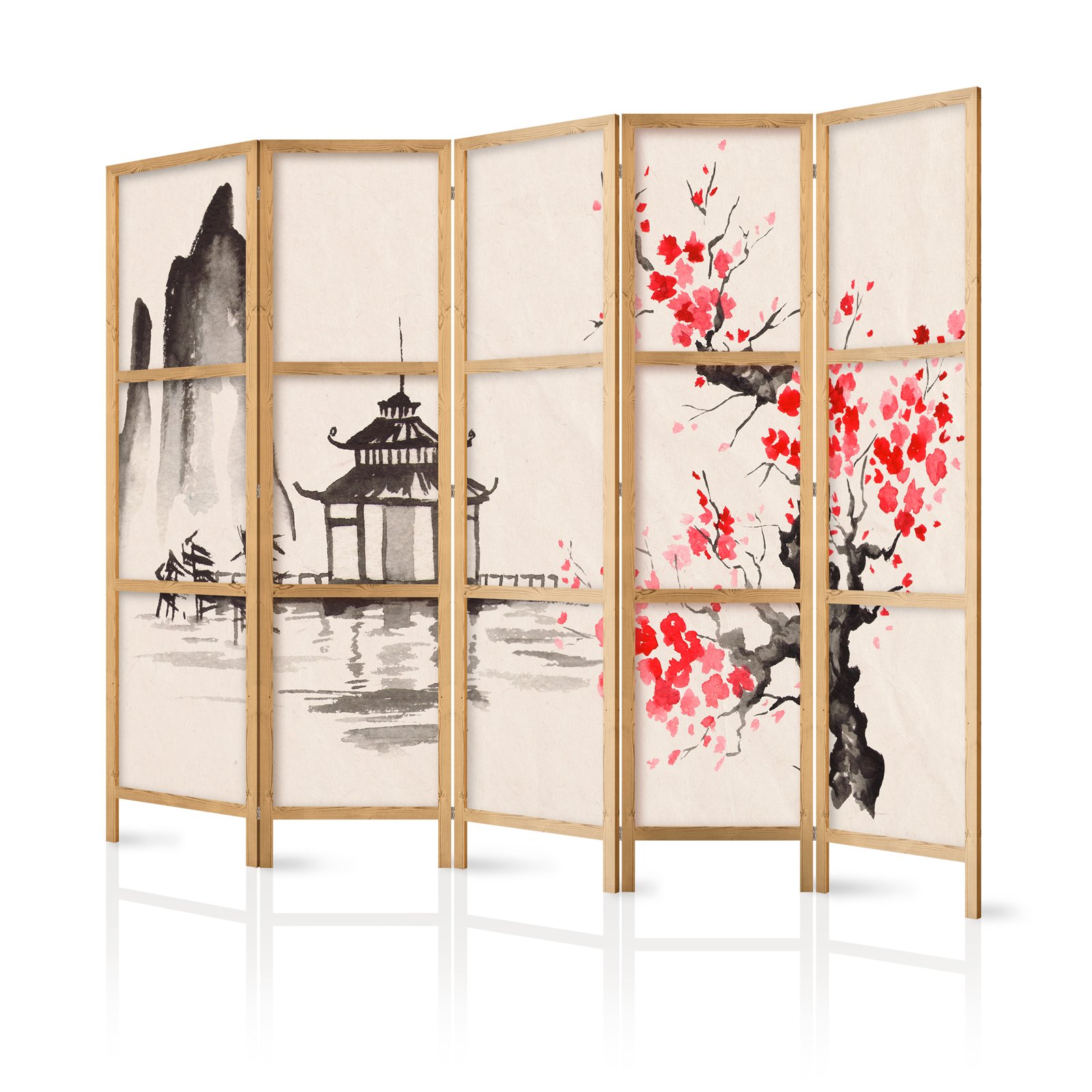 Paravent japonais Calme mystique 225 x 172 cm Multicolore | Leroy Merlin