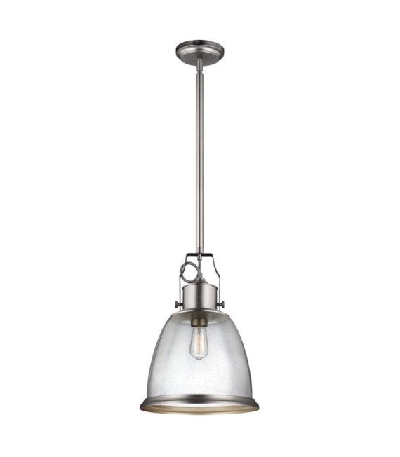 Elstead Hobson 1 ljus stor kupol takhänge satin nickel, E27 | Leroy Merlin