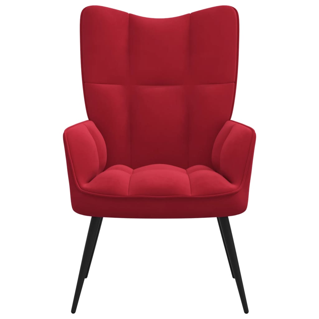 Chaise de salon | Chaise de relaxation Rouge bordeaux Velours CFW309759 ...