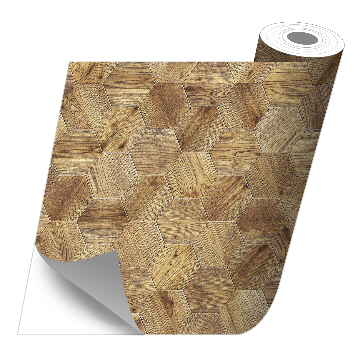 Rollo sticker Hexágonos madera 4 50x100 cm | Leroy Merlin