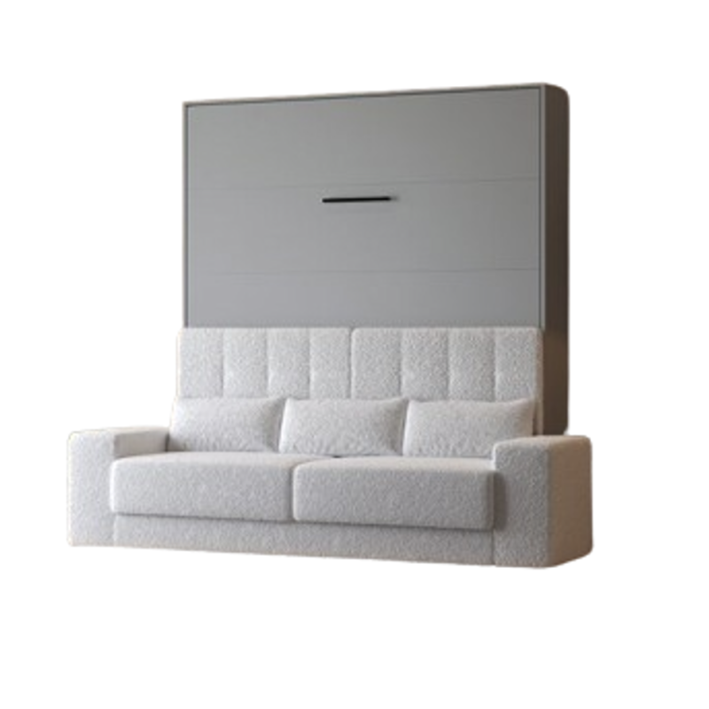 Lit escamotable 160x200cm Vertical Canapé Blanc Lit Mural SUP M1 Gris ...