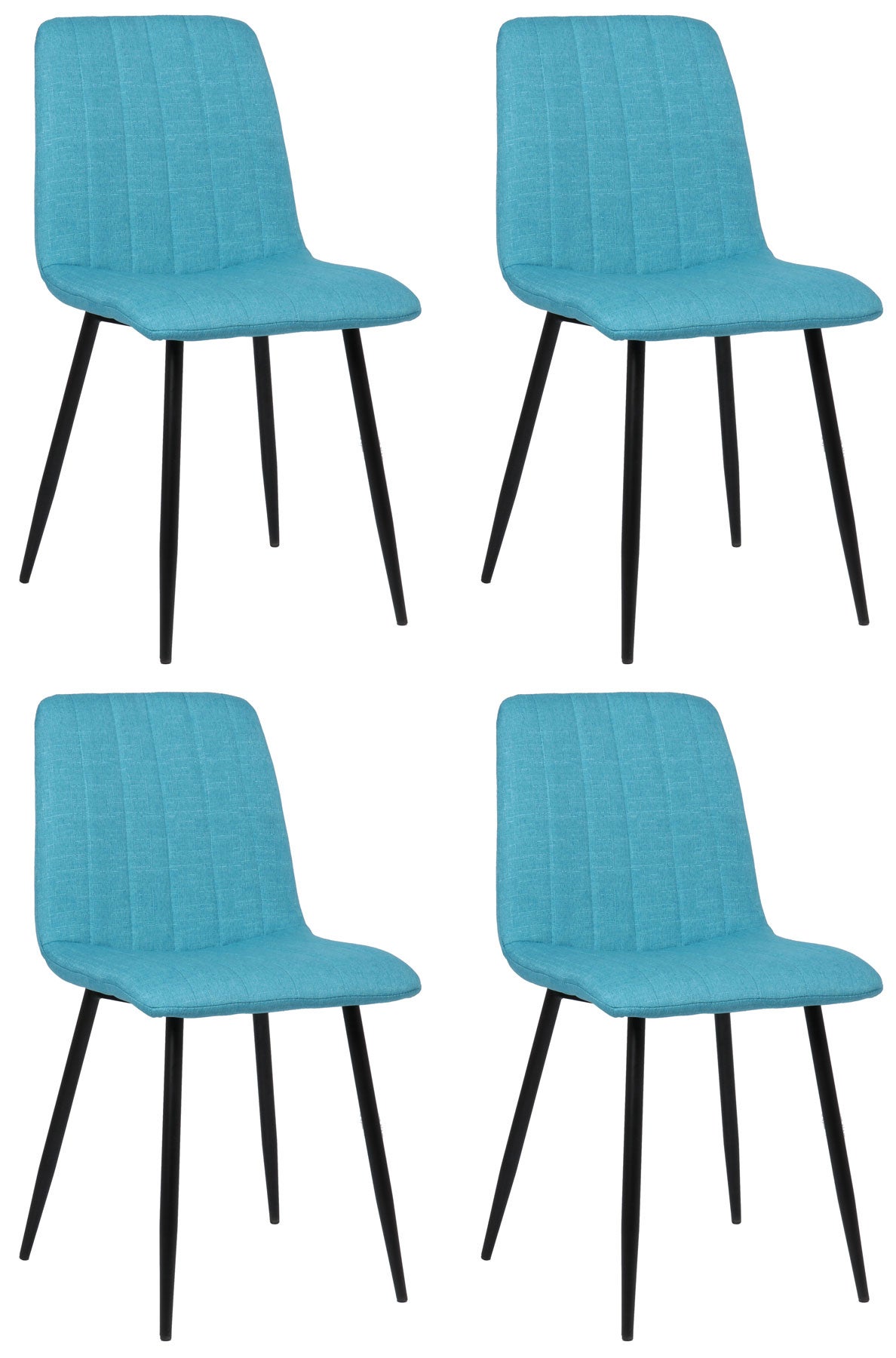 Lot de 4 chaises Dijon tissu turquoise | Leroy Merlin