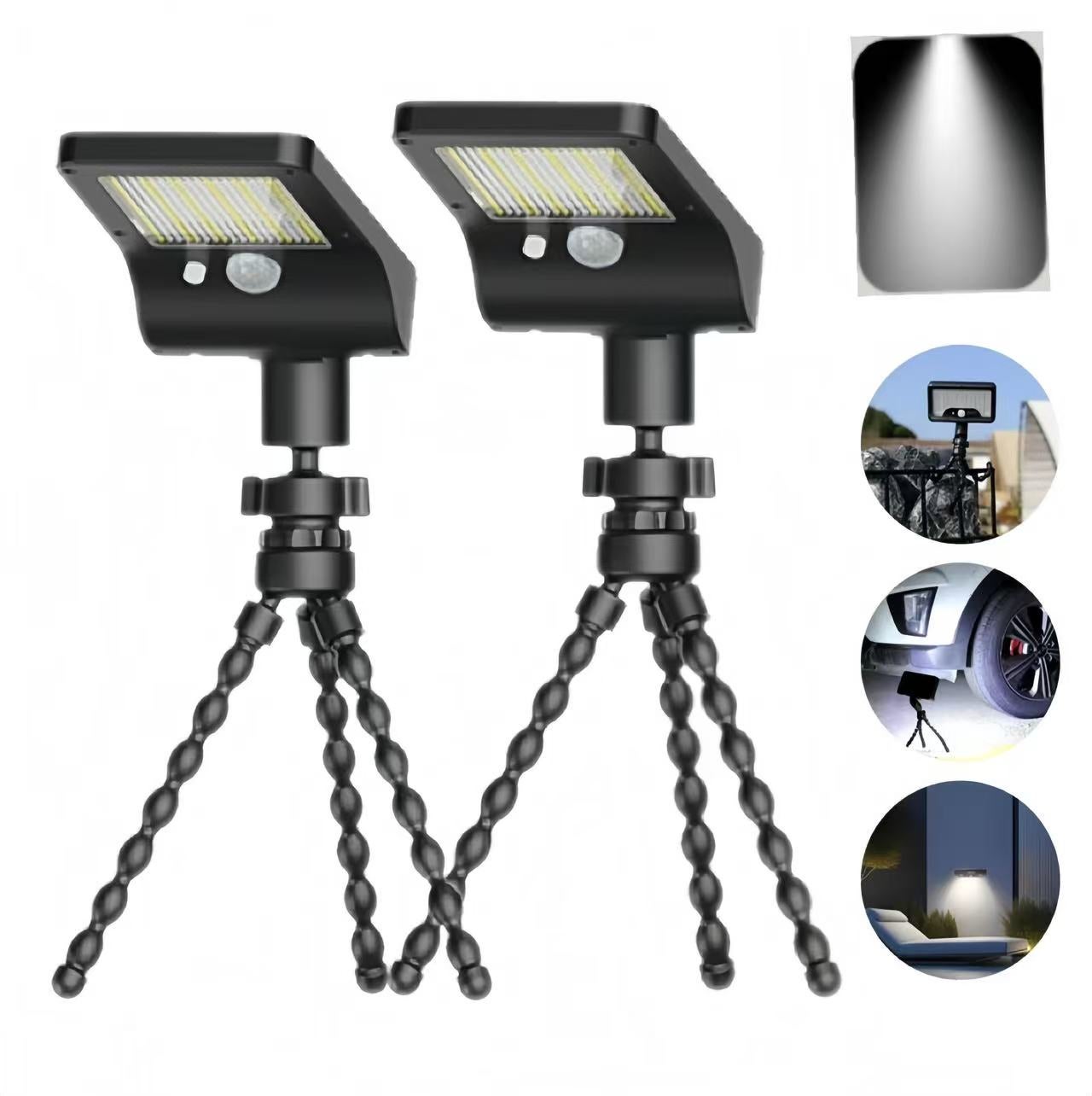 2 luces solares de pared - Luz blanca, luz de calle LED con detección ...