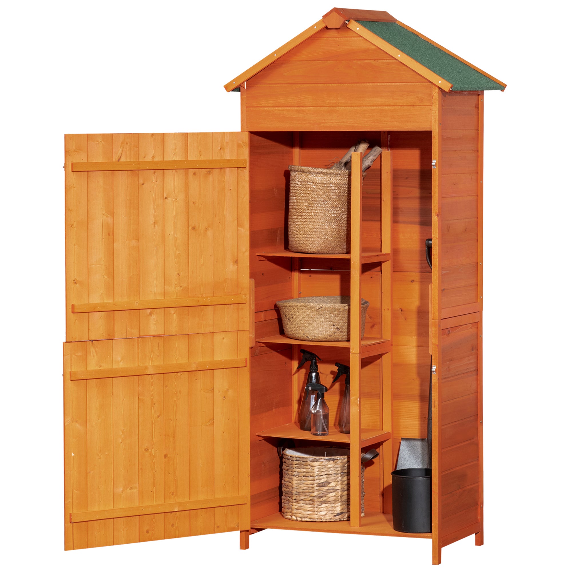 Abri de jardin en bois avec 2 portes,armoire à outils extérieure avec 3 ...