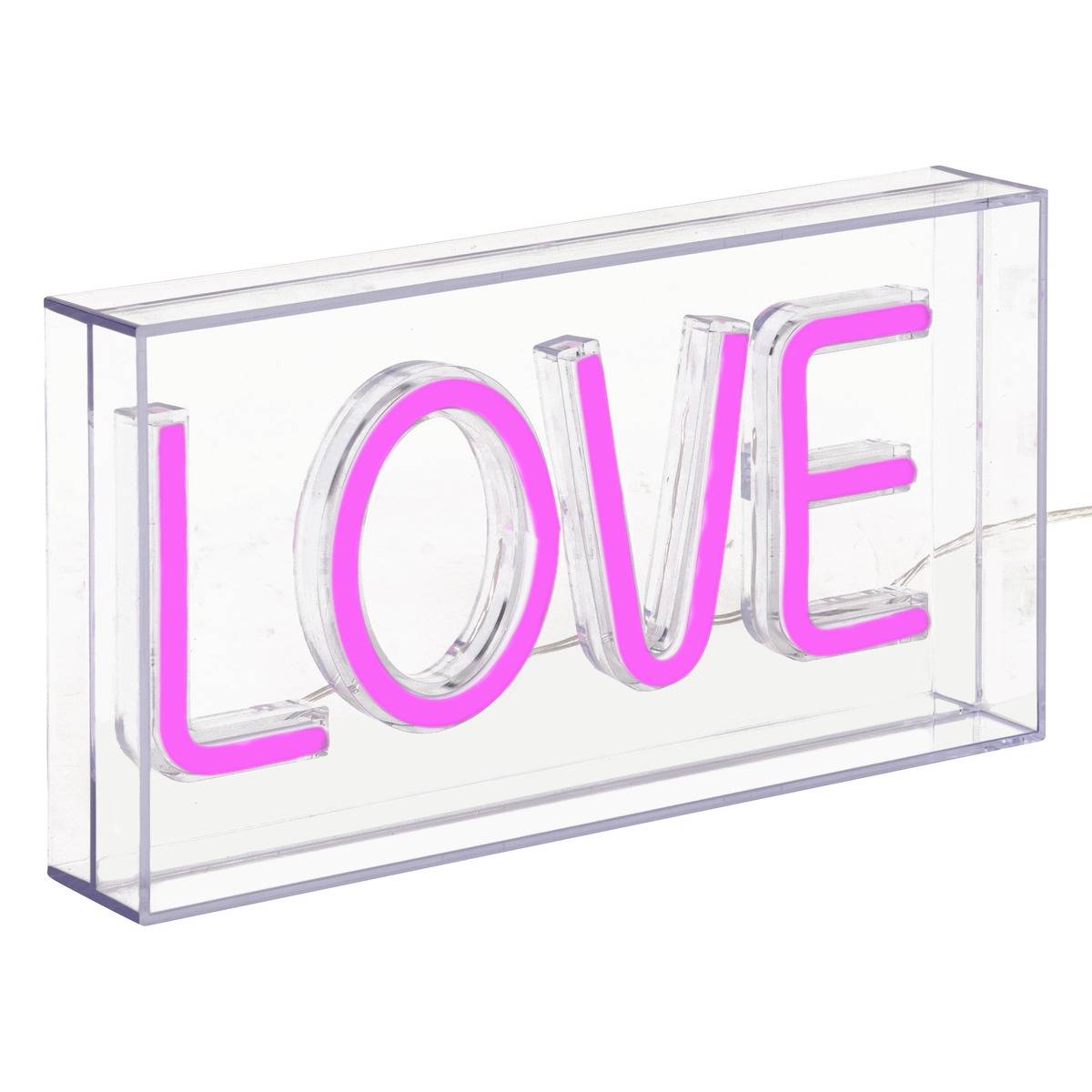 Tube néon à poser led "Love" rose L 23cm - Atmosphera créateur d ...