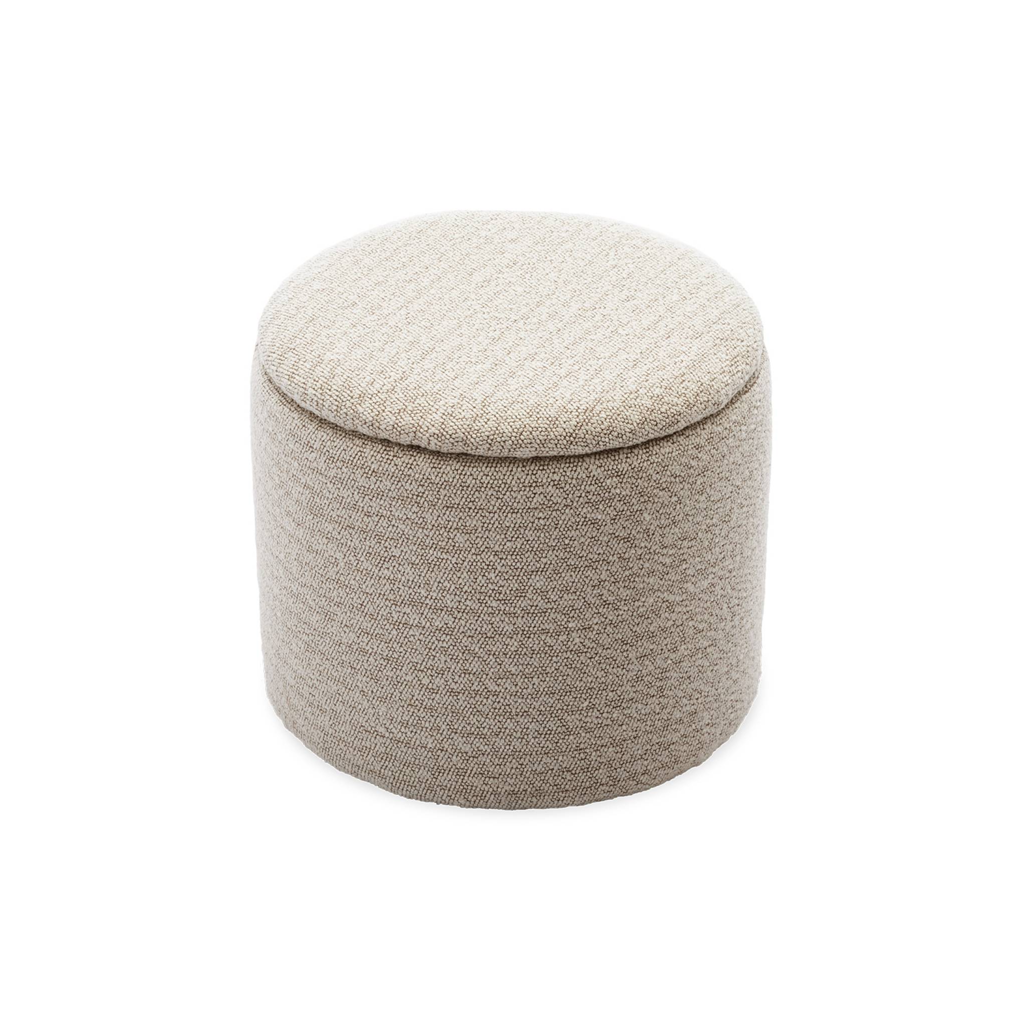 Pouf blanc en tissu avec rangement pour coussins ou plaids | Leroy Merlin
