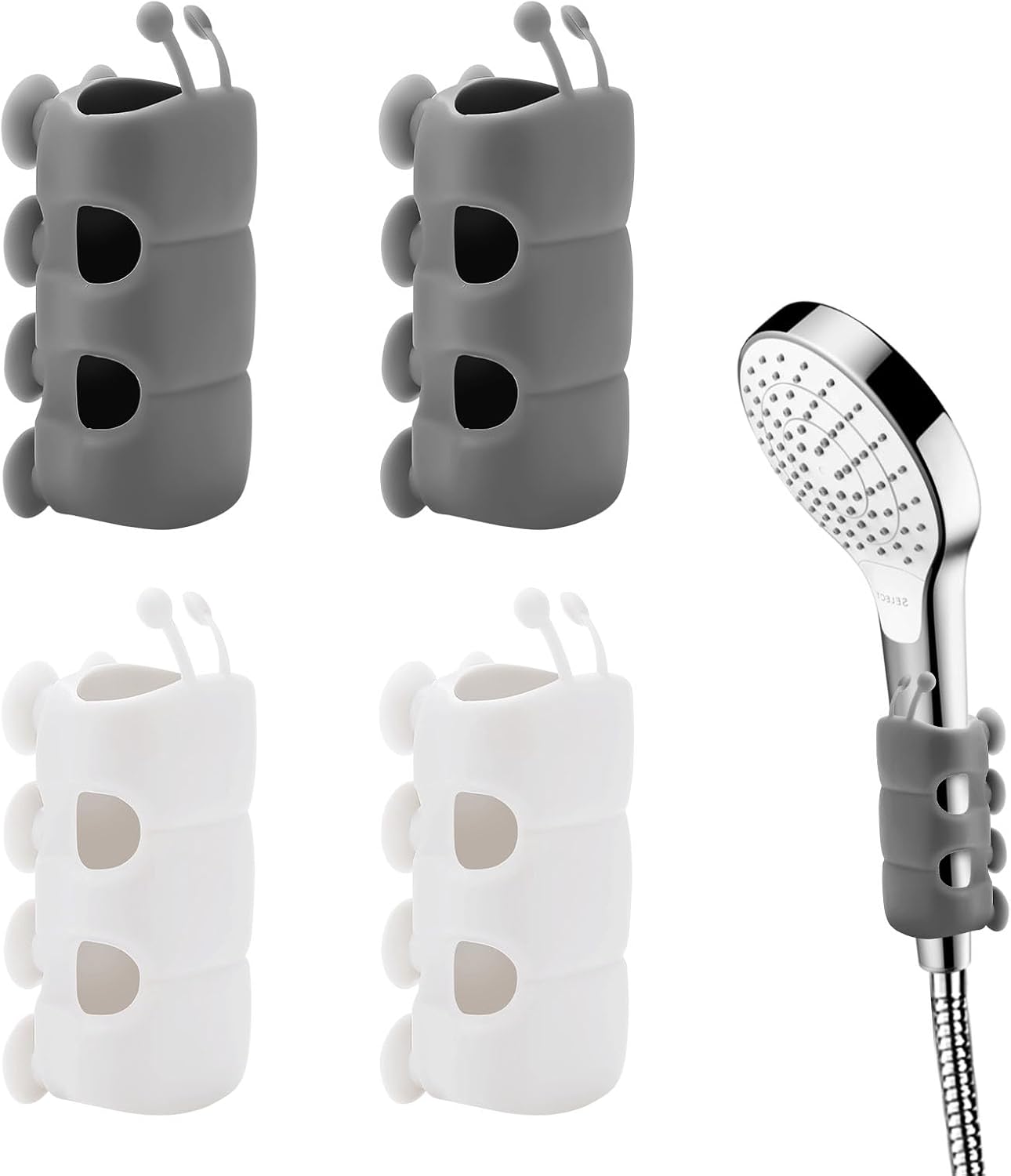 Lot de 4 supports de pommeau de douche sans perçage - Avec ventouse ...